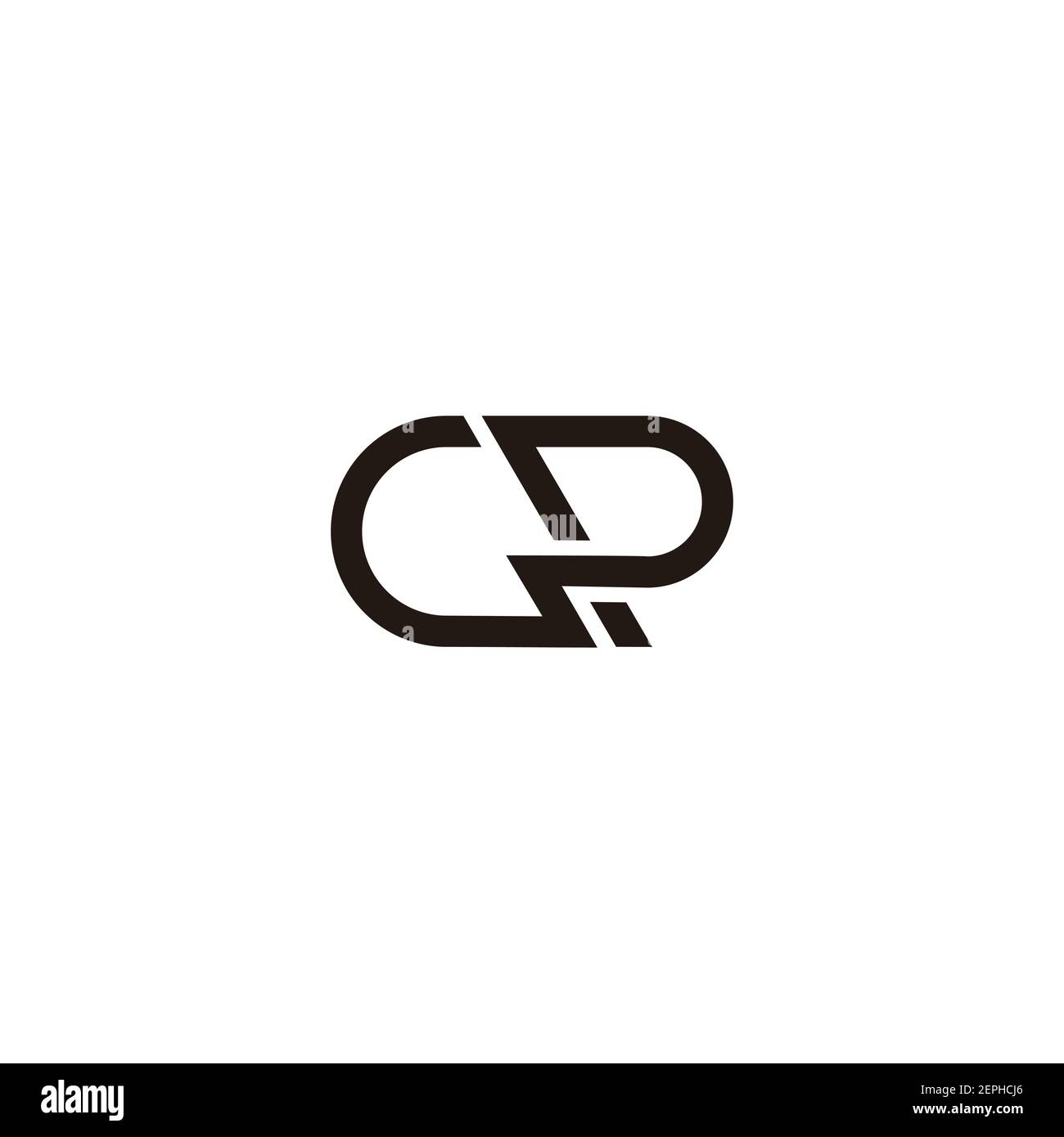 letter cr simple linked geometric line energy design logo vector Stock ...