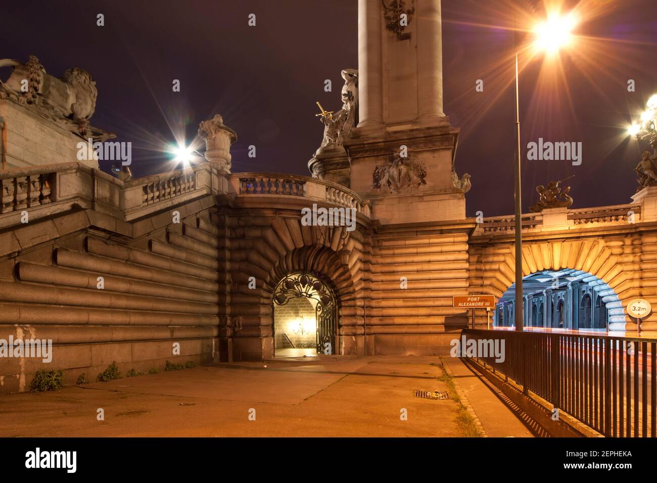 The Alexander III bridge at night - Paris, France Stock Photo - Alamy