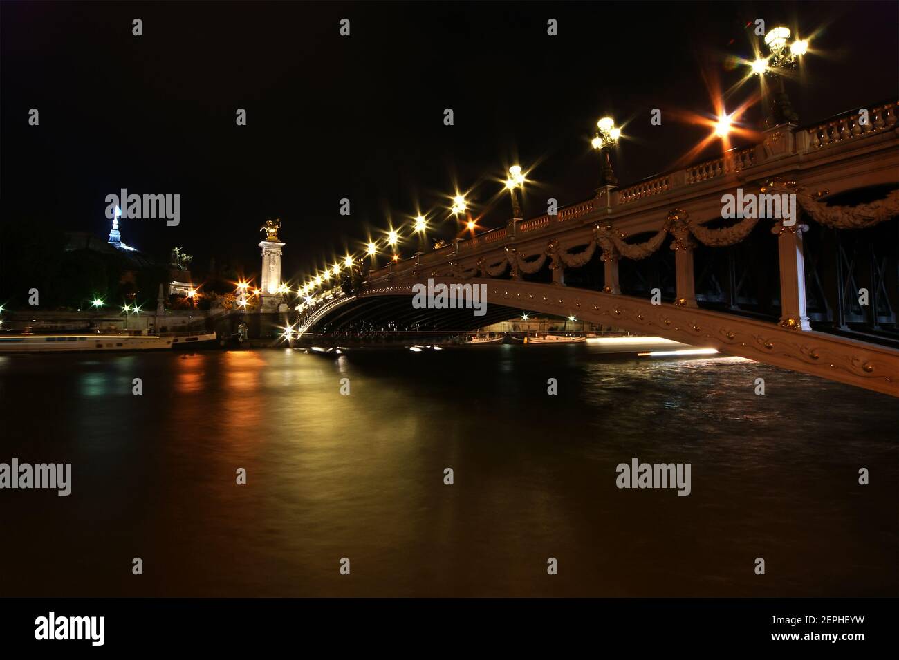 The Alexander III bridge at night - Paris, France Stock Photo - Alamy