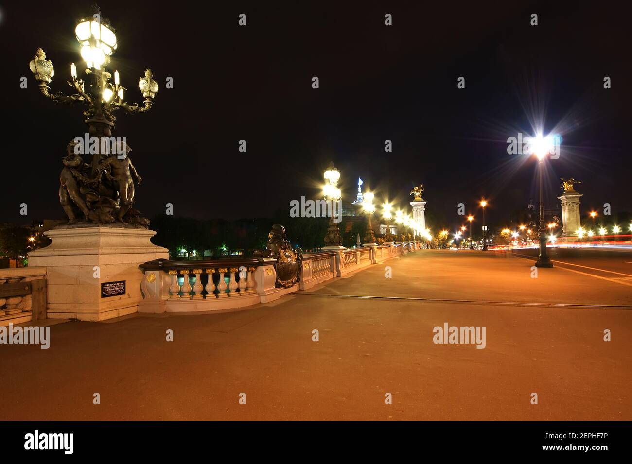 The Alexander III bridge at night - Paris, France Stock Photo - Alamy