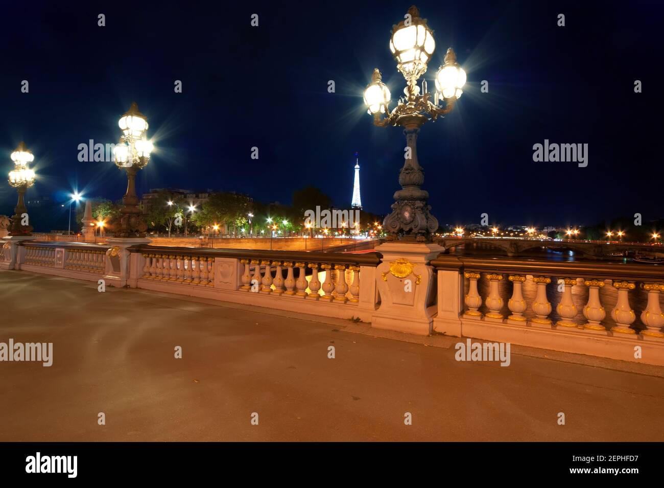 The Alexander III bridge at night - Paris, France Stock Photo - Alamy