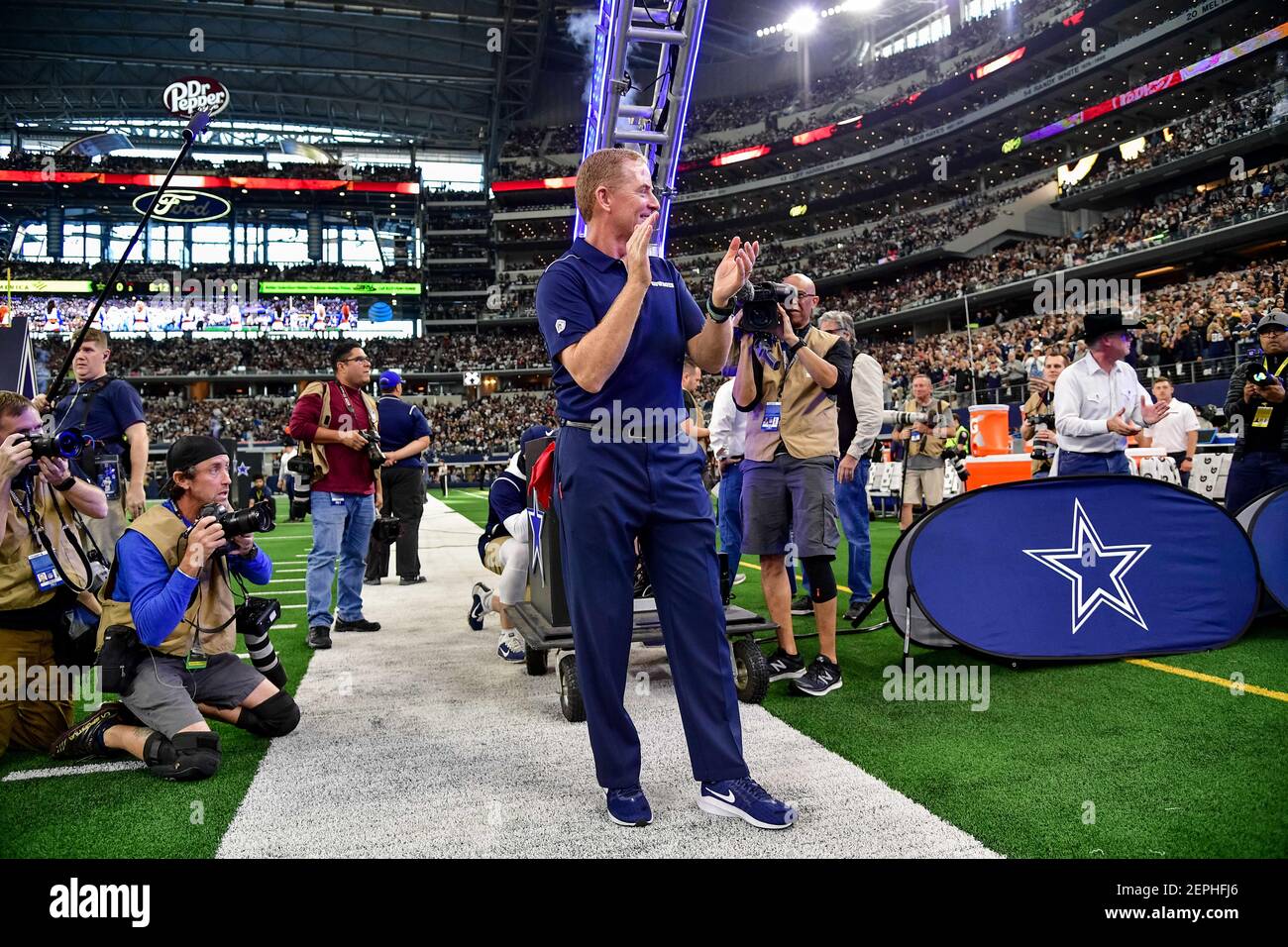 December 29th, 2019:.Dallas Cowboys Head Coach Jason Garrett in his ...