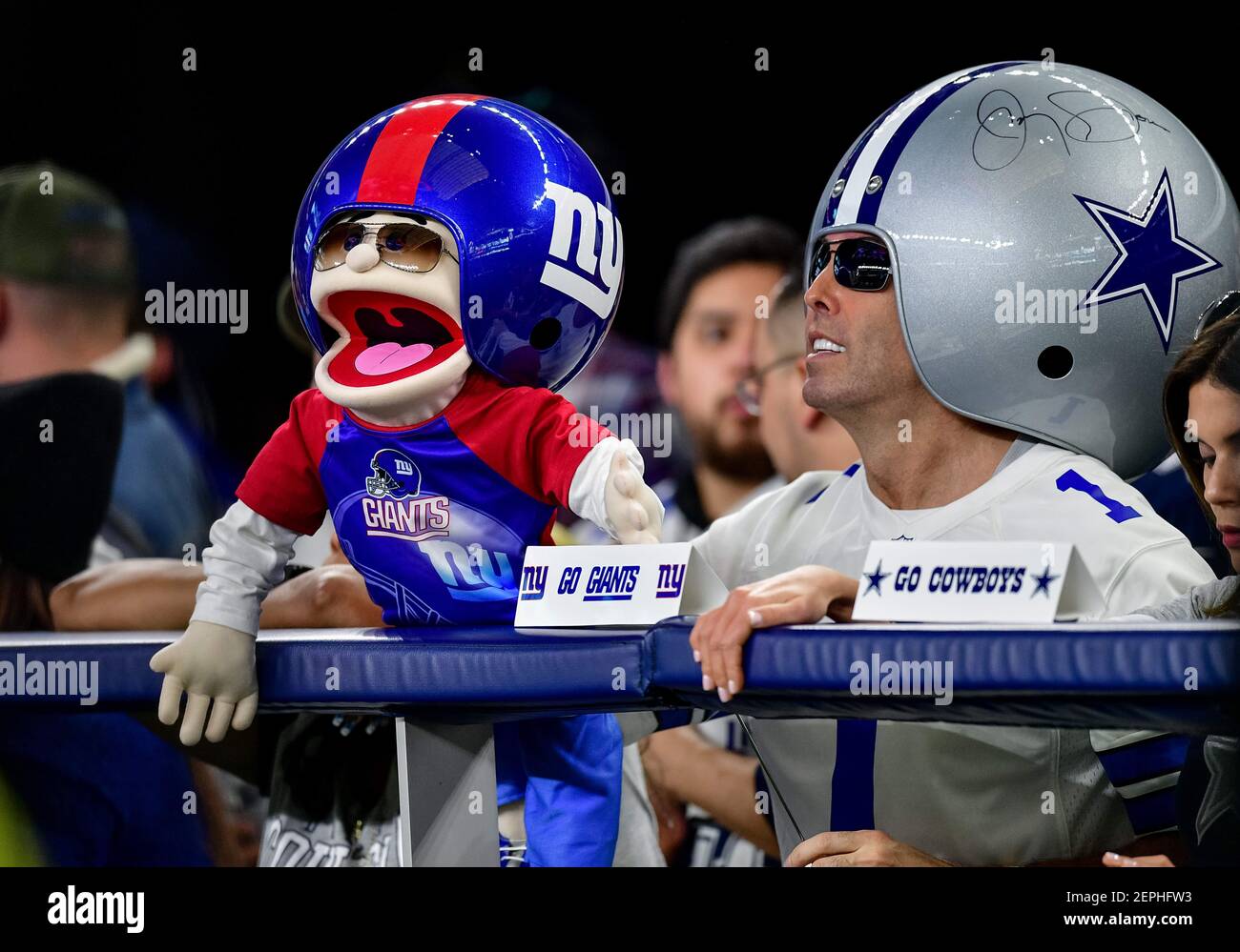 December 29th, 2019:.Dallas Cowboys super fan and his puppet during an ...