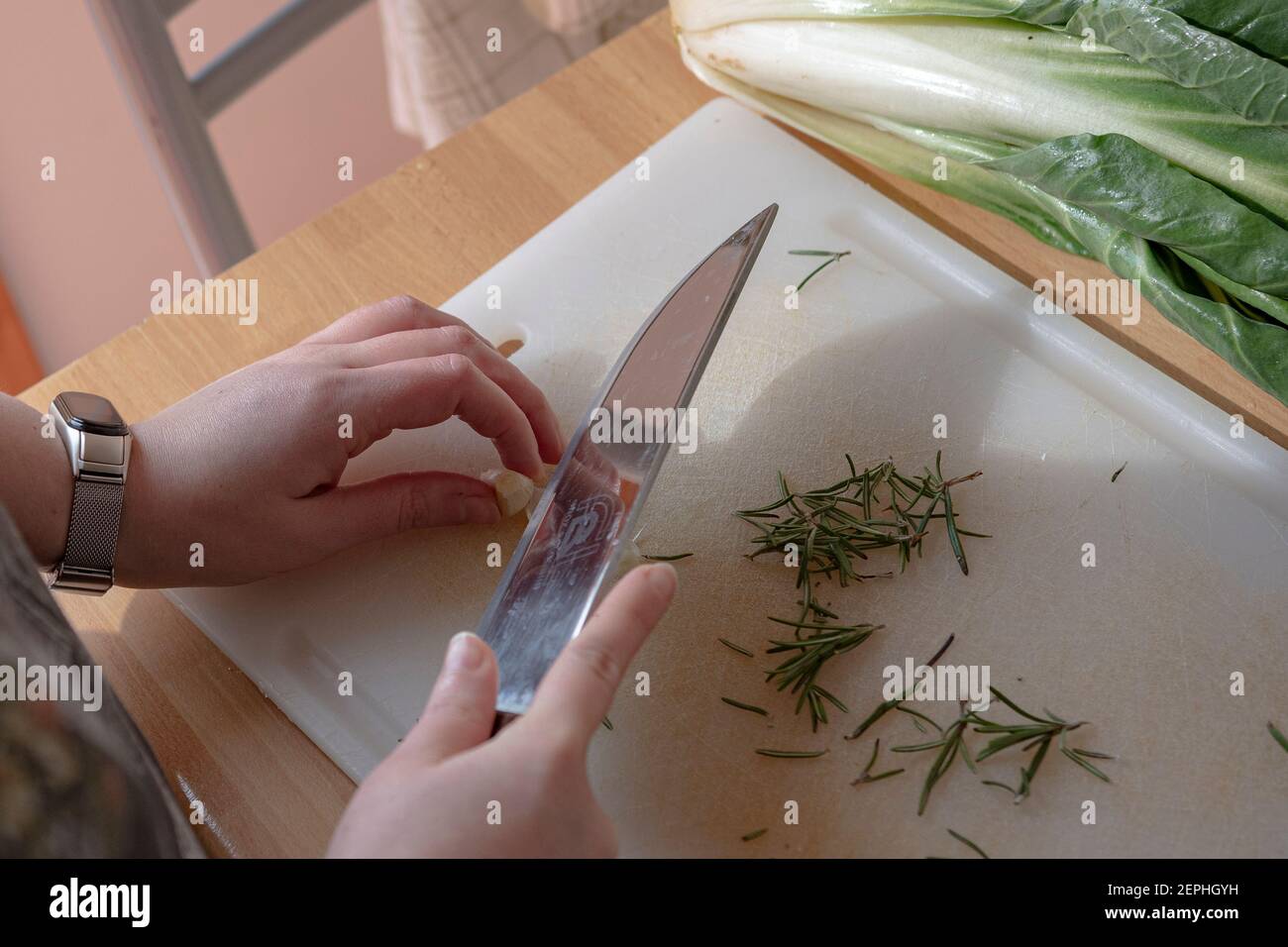 Woman chopping wood outdoors hi-res stock photography and images - Alamy