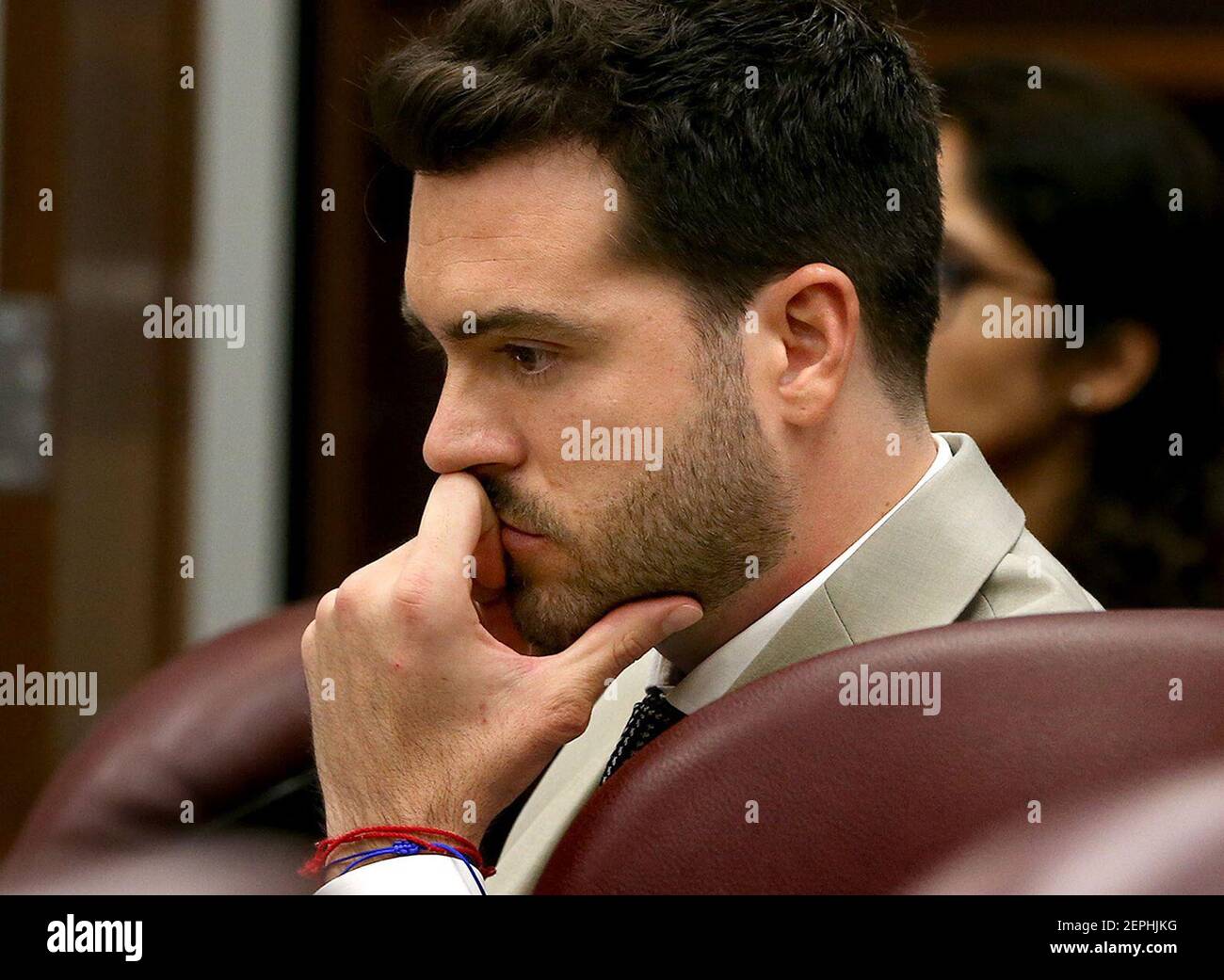 Mexican actor Pablo Lyle in the courtroom of Judge Alan Fine during his ...