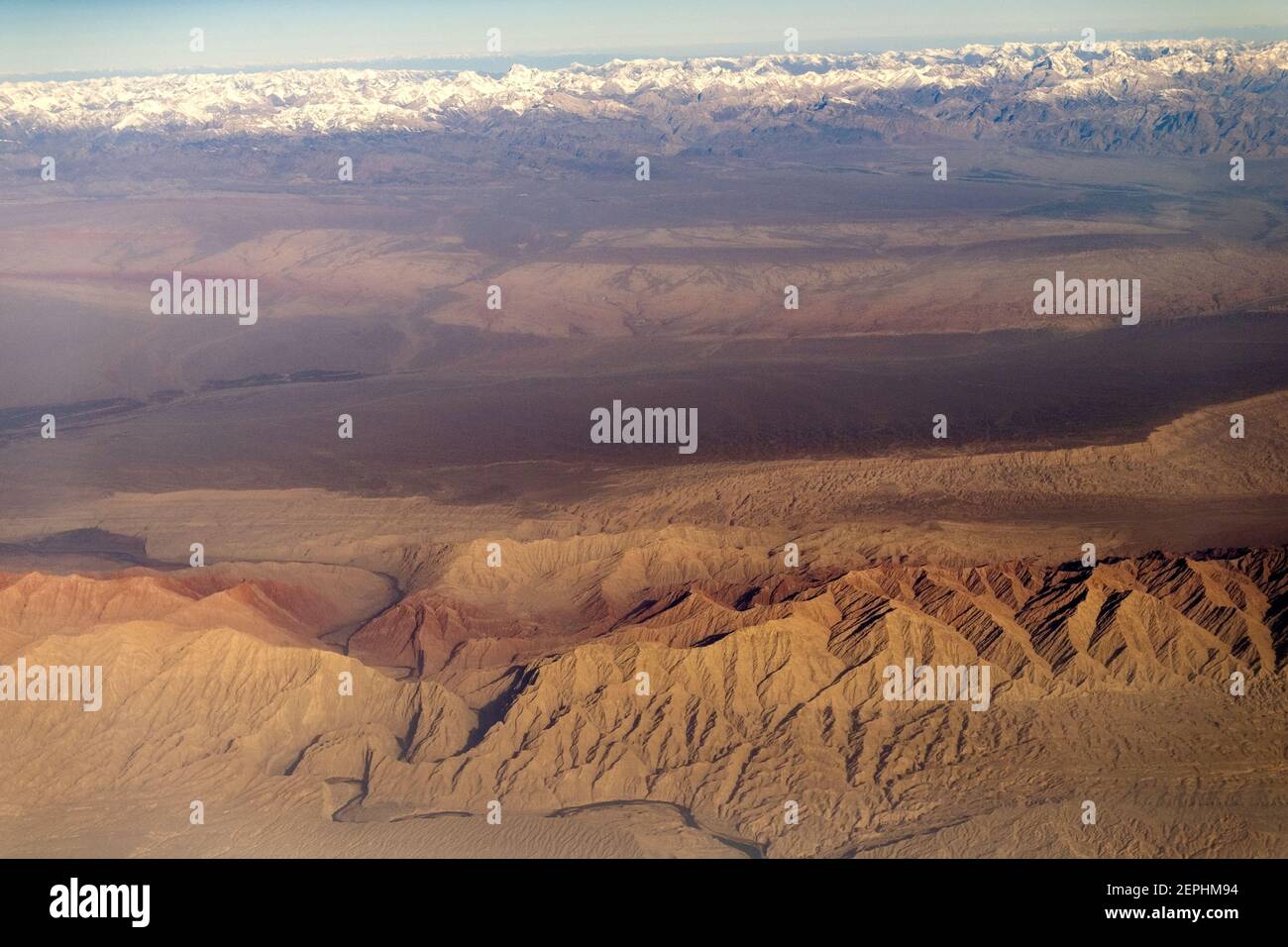 --FILE--An aerial view of the Taklamakan Desert, China's largest and ...