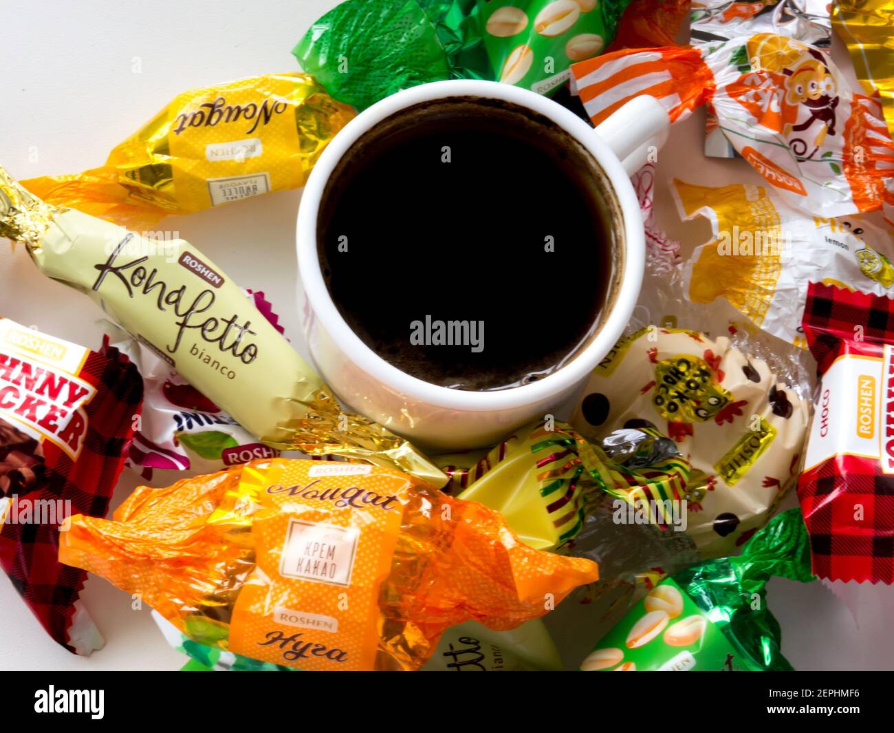 Roshen candy wrappers. Roshen Confectionery Corporation is a Ukrainian ...