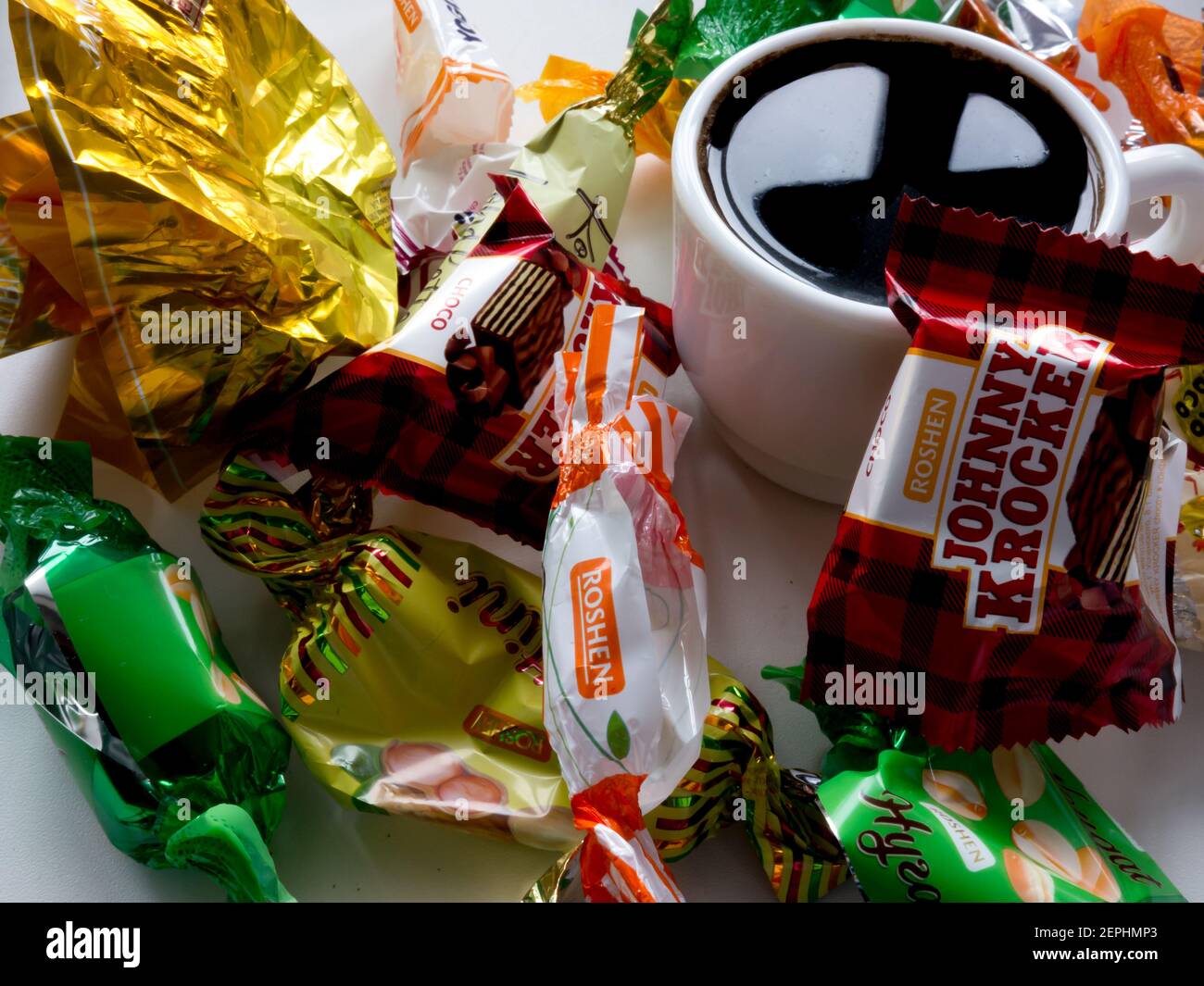 Roshen candy wrappers. Roshen Confectionery Corporation is a Ukrainian ...