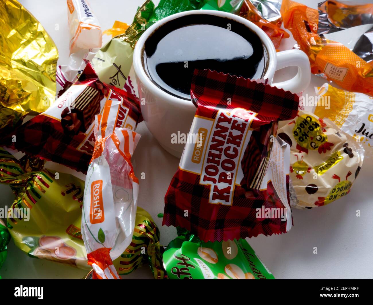 Roshen candy wrappers. Roshen Confectionery Corporation is a Ukrainian ...