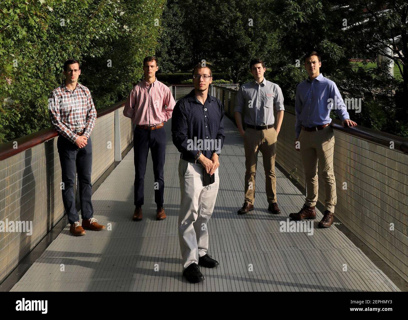 Wheaton College students, from left, Caeden Hood, Gabriel Emerson, Matt ...