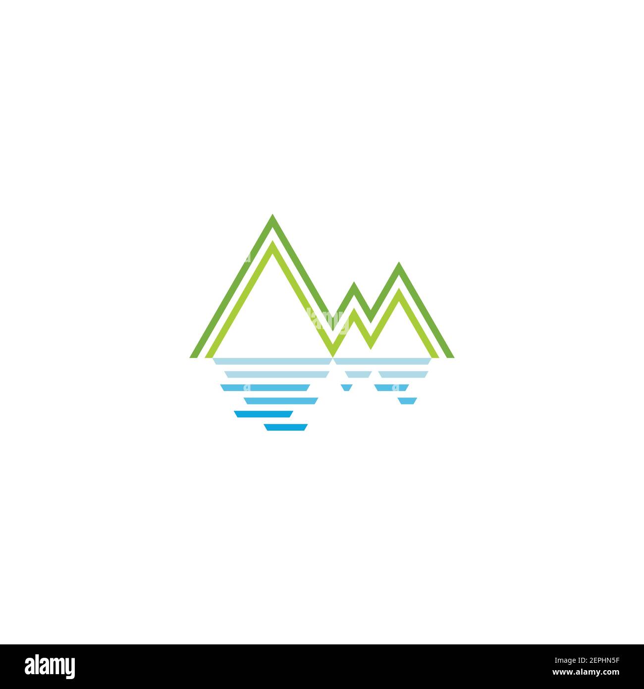 green mountain blue sea gradient motion water logo vector Stock Vector ...
