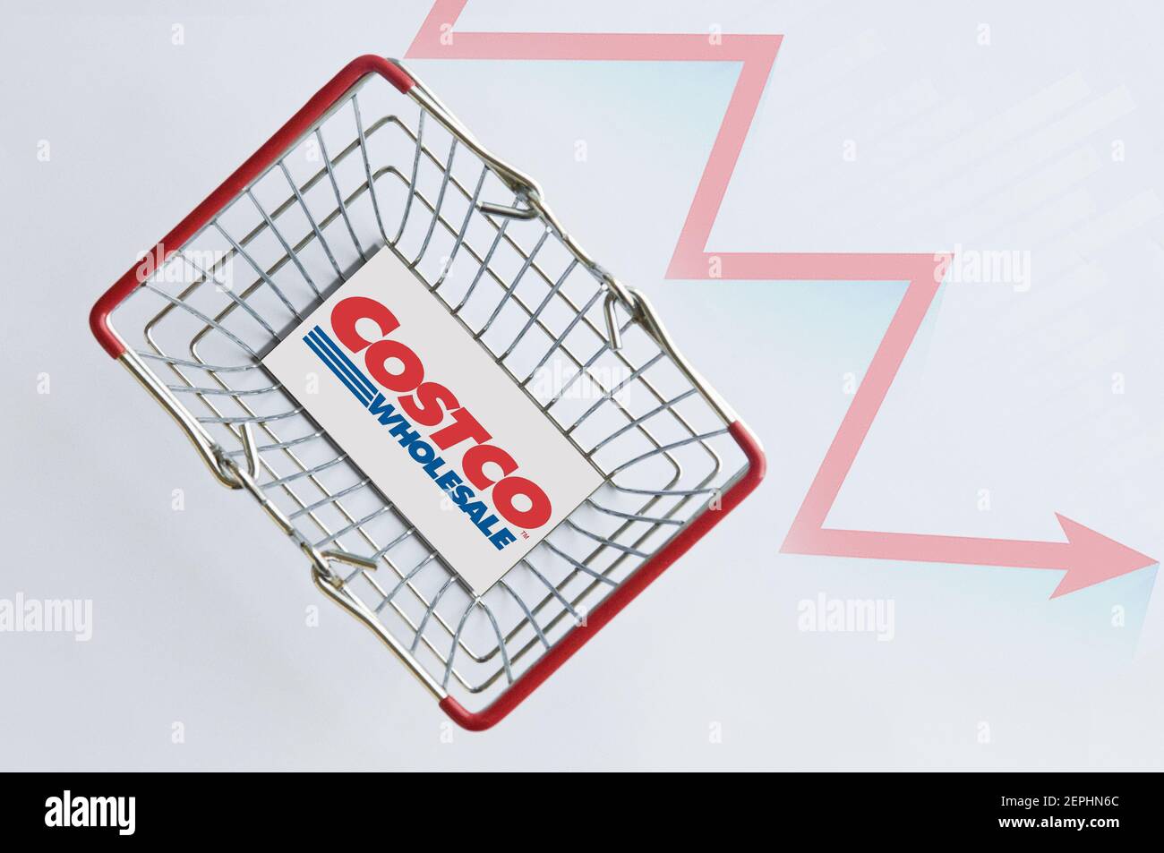Creative photo: In this unlocated photo, the logo of Costco, an ...