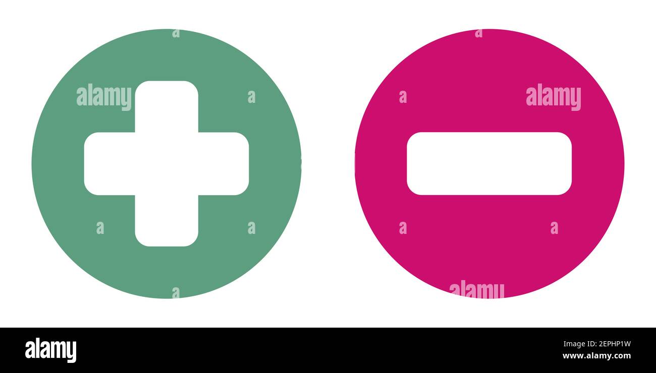 Plus and minus mark flat circle icons red and green Stock Vector Image ...