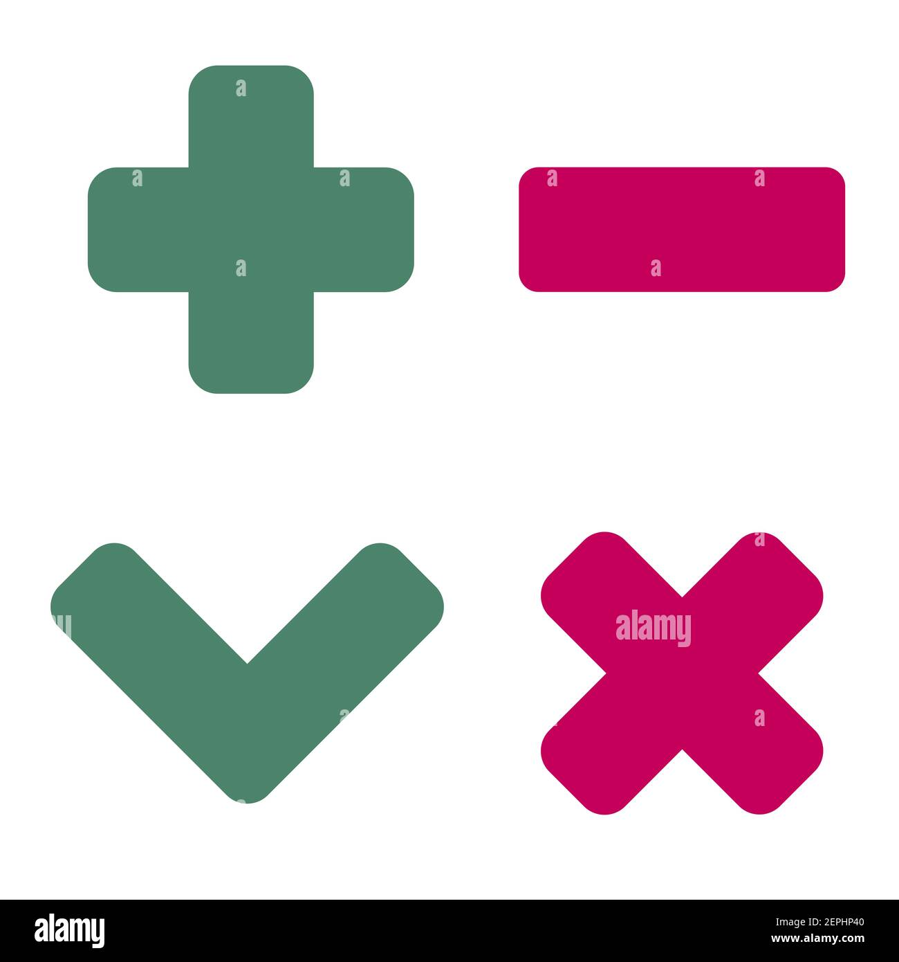 Plus minus and check mark flat icons red and green Stock Vector Image ...