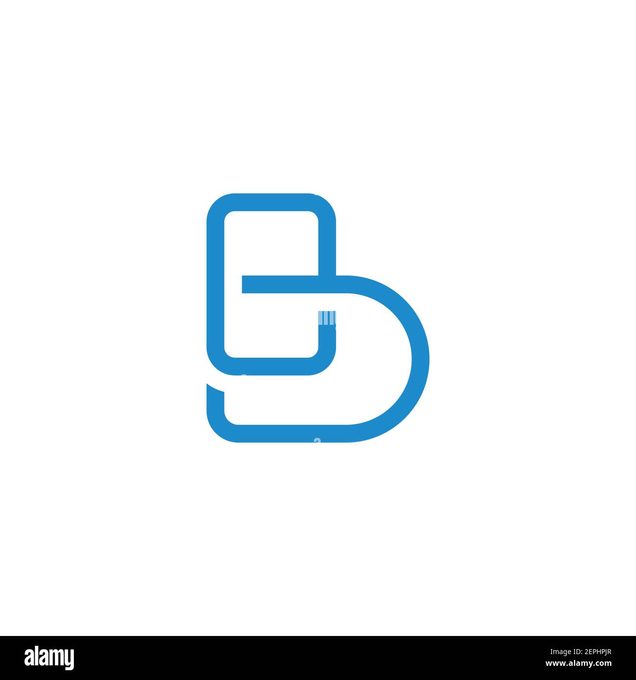 letter be simple geometric overlapping line flat logo vector Stock ...
