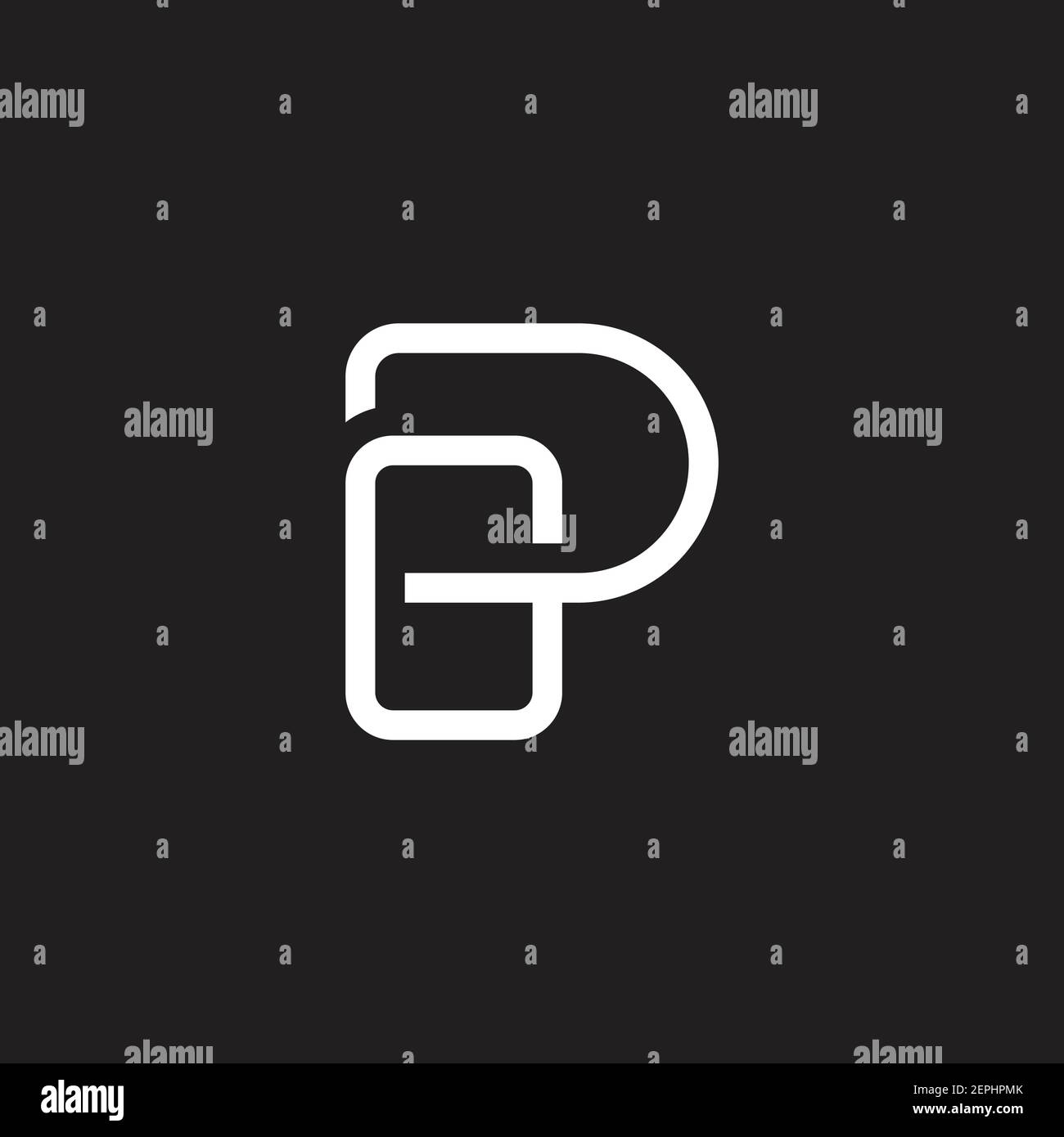 letter pg simple geometric overlapping line flat logo vector Stock ...