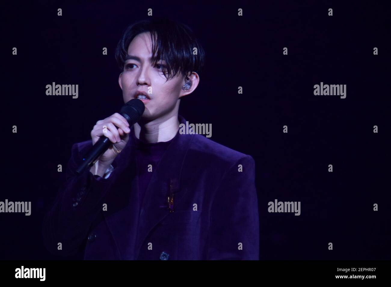 --FILE--Taiwanese singer Yoga Lin performs at his concert at Hong Kong ...
