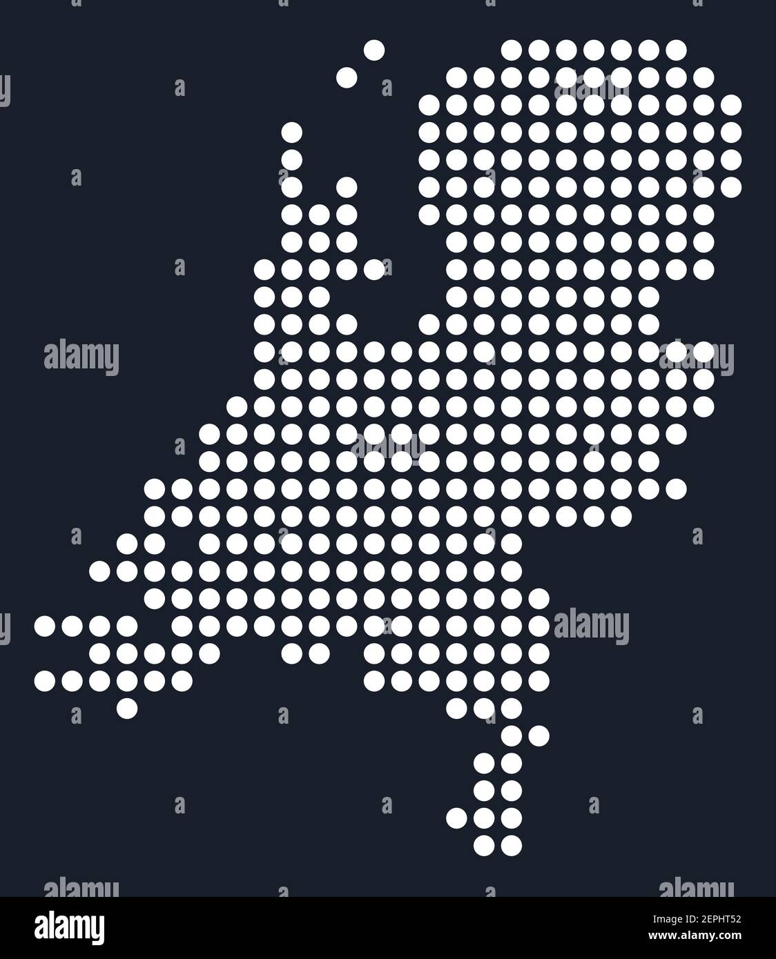 Vector circles pixel map of Netherlands white blue Stock Vector Image ...