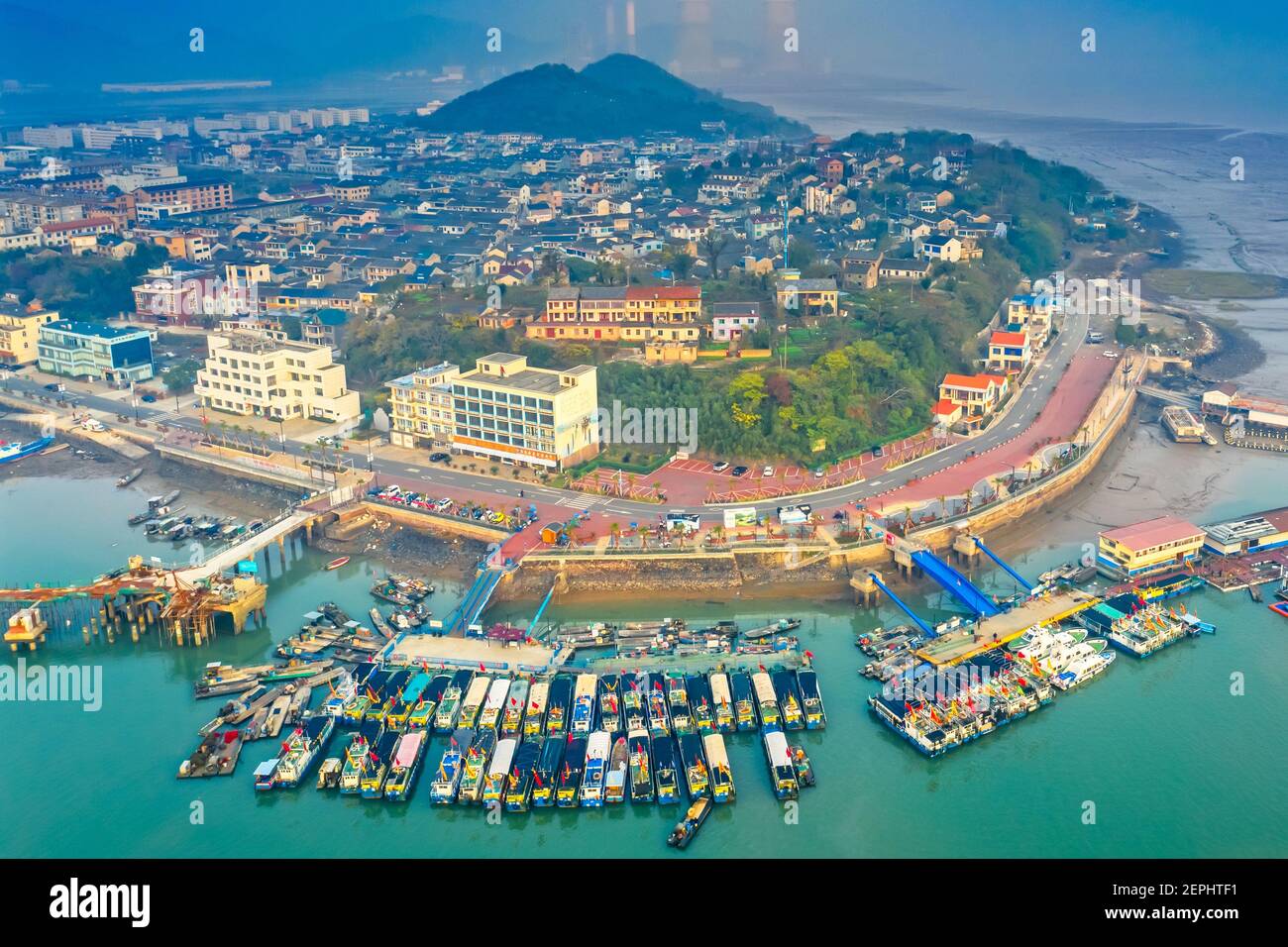 NINGHAI, CHINA - DECEMBER 3, 2019 - Qiangjiao wharf, Ninghai County ...