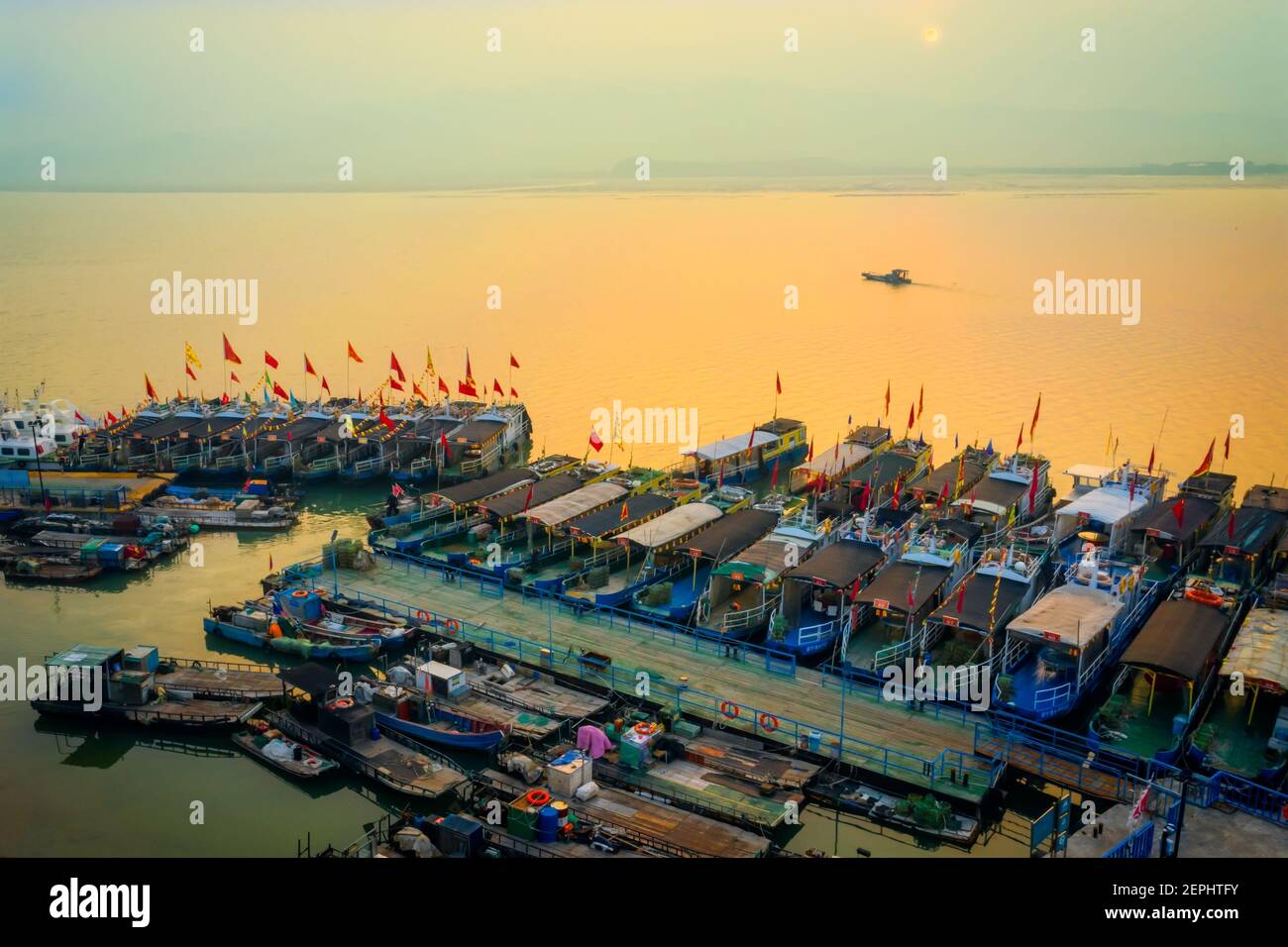 NINGHAI, CHINA - DECEMBER 3, 2019 - Qiangjiao wharf, Ninghai County ...
