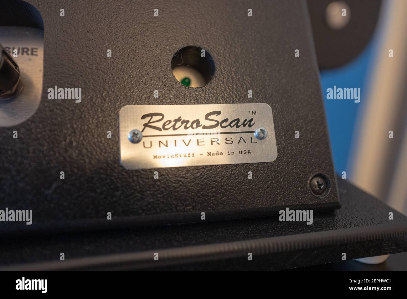 Close-up of logo for Retroscan Universal small-gauge film digitization ...