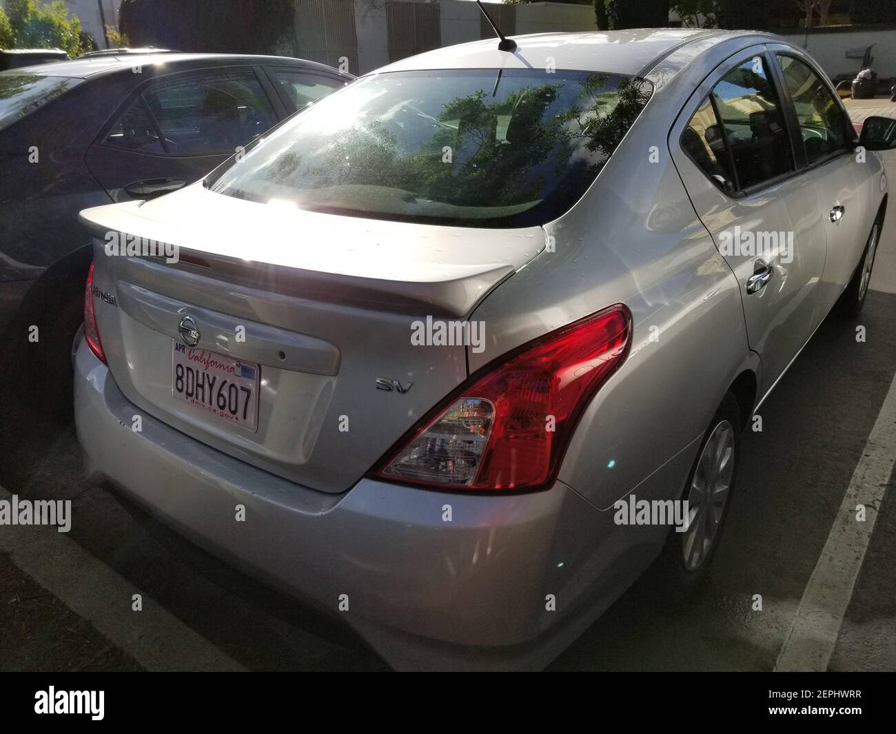 Side view of Nissan Versa subcompact automobile, San Ramon, California ...