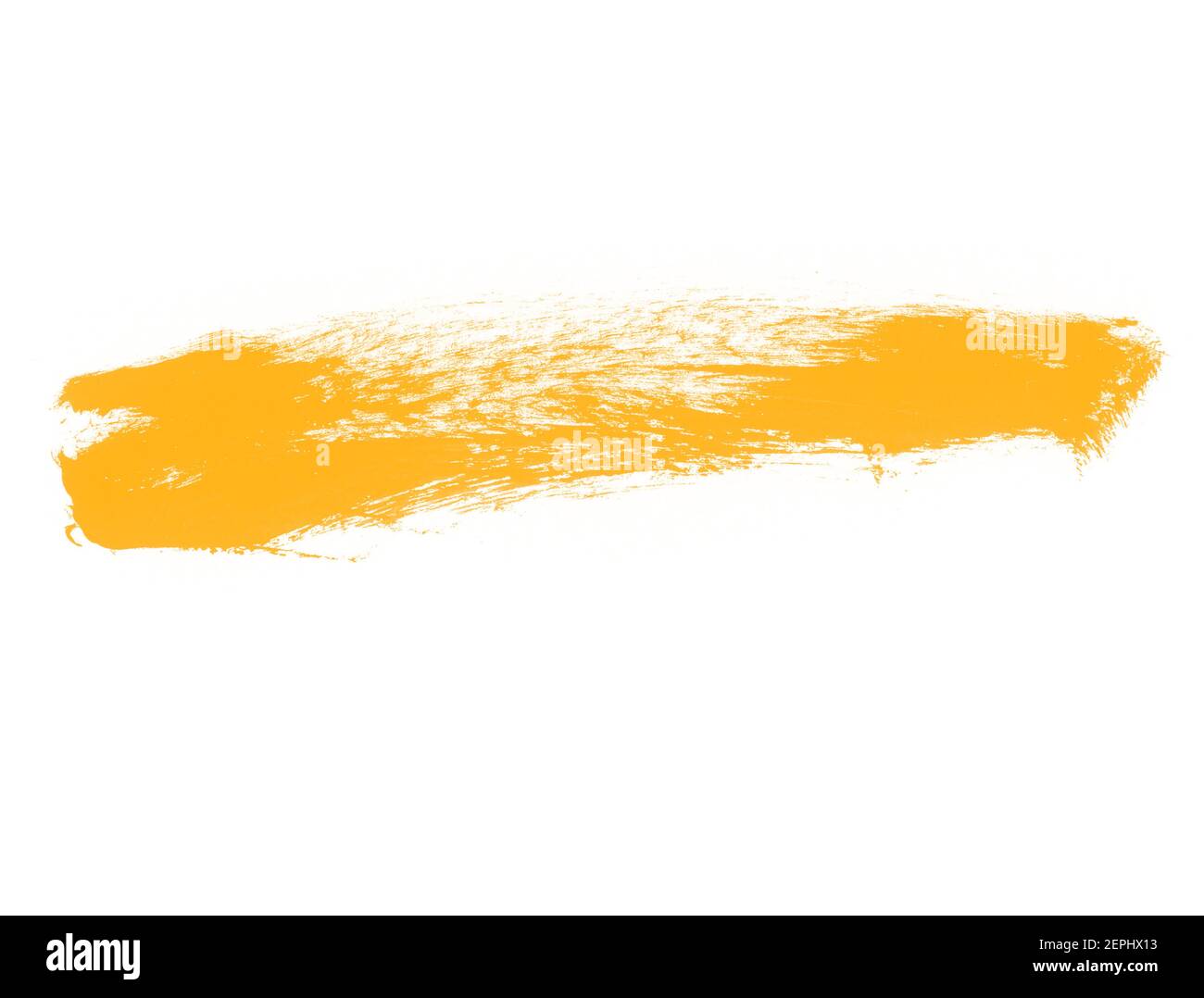 Yellow paint smear brush isolated on white background Stock Photo - Alamy