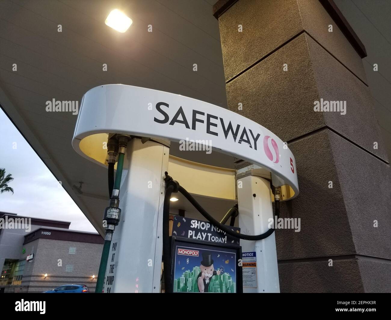 Close-up of fuel pump at Safeway supermarket gas station in San Ramon ...