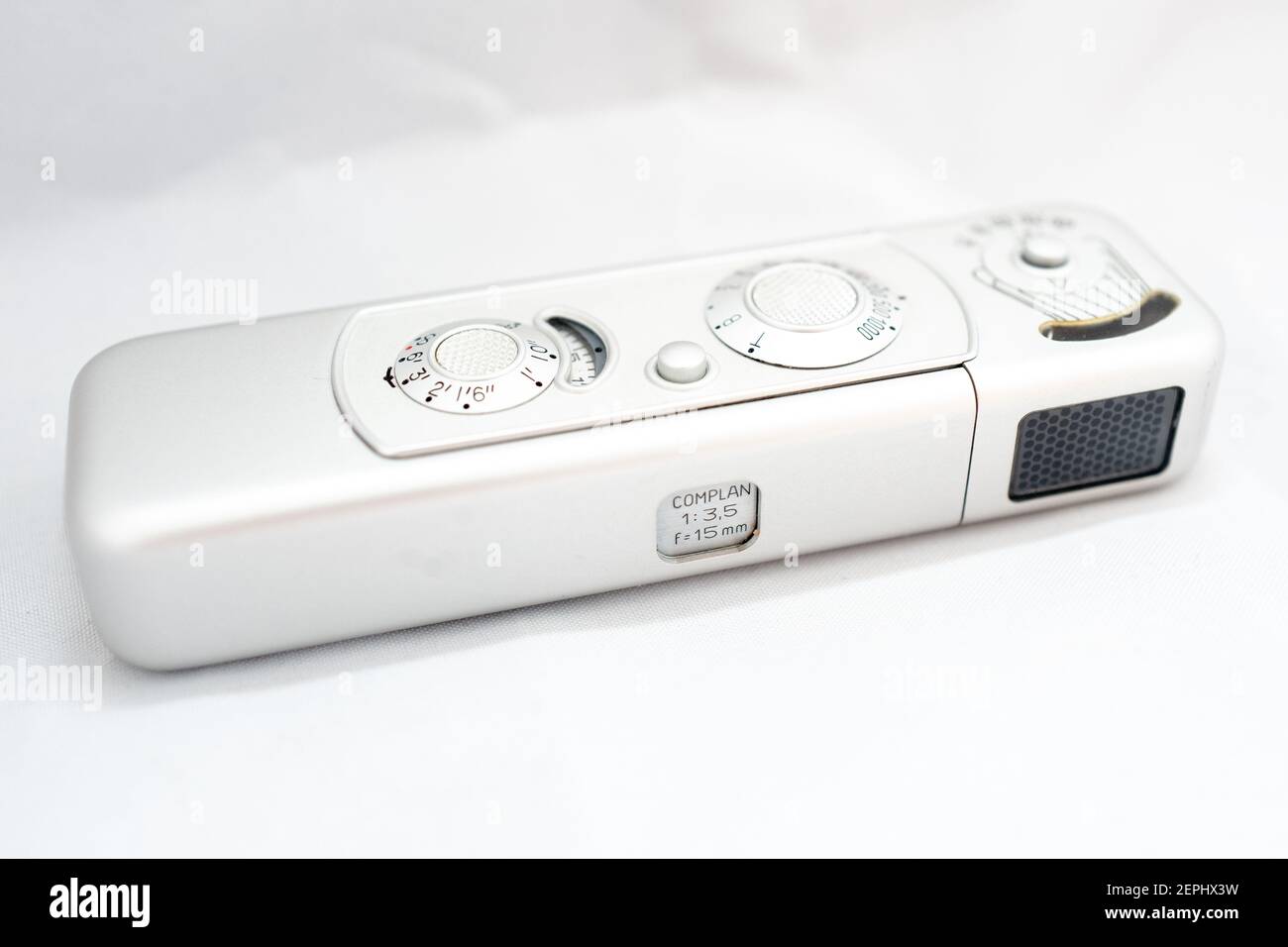 Close-up of Minox B Subminiature film camera, approximately the size of ...