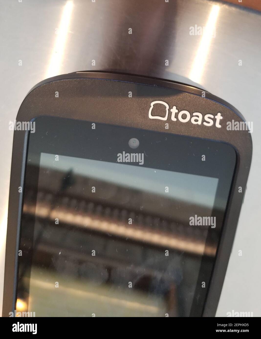 Close-up of Toast device, part of a restaurant automation and point of ...