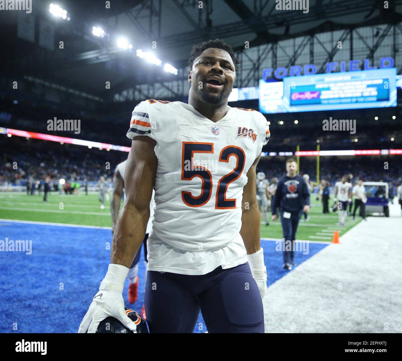 Chicago Bears linebacker Khalil Mack heads to the locker room after a ...