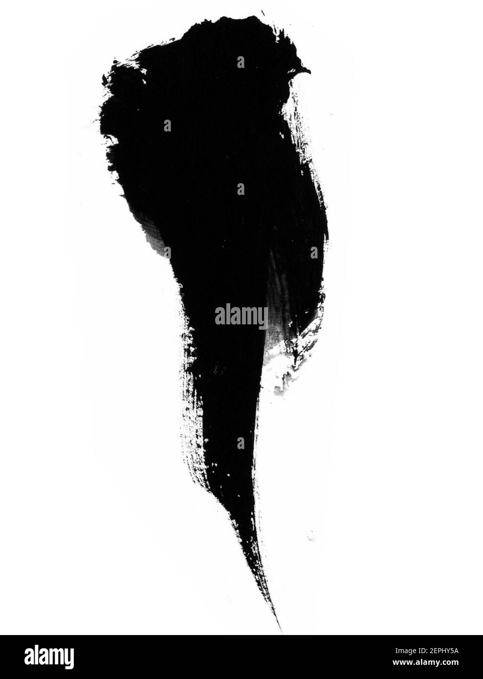 Black paint smear brush isolated on white background Stock Photo - Alamy