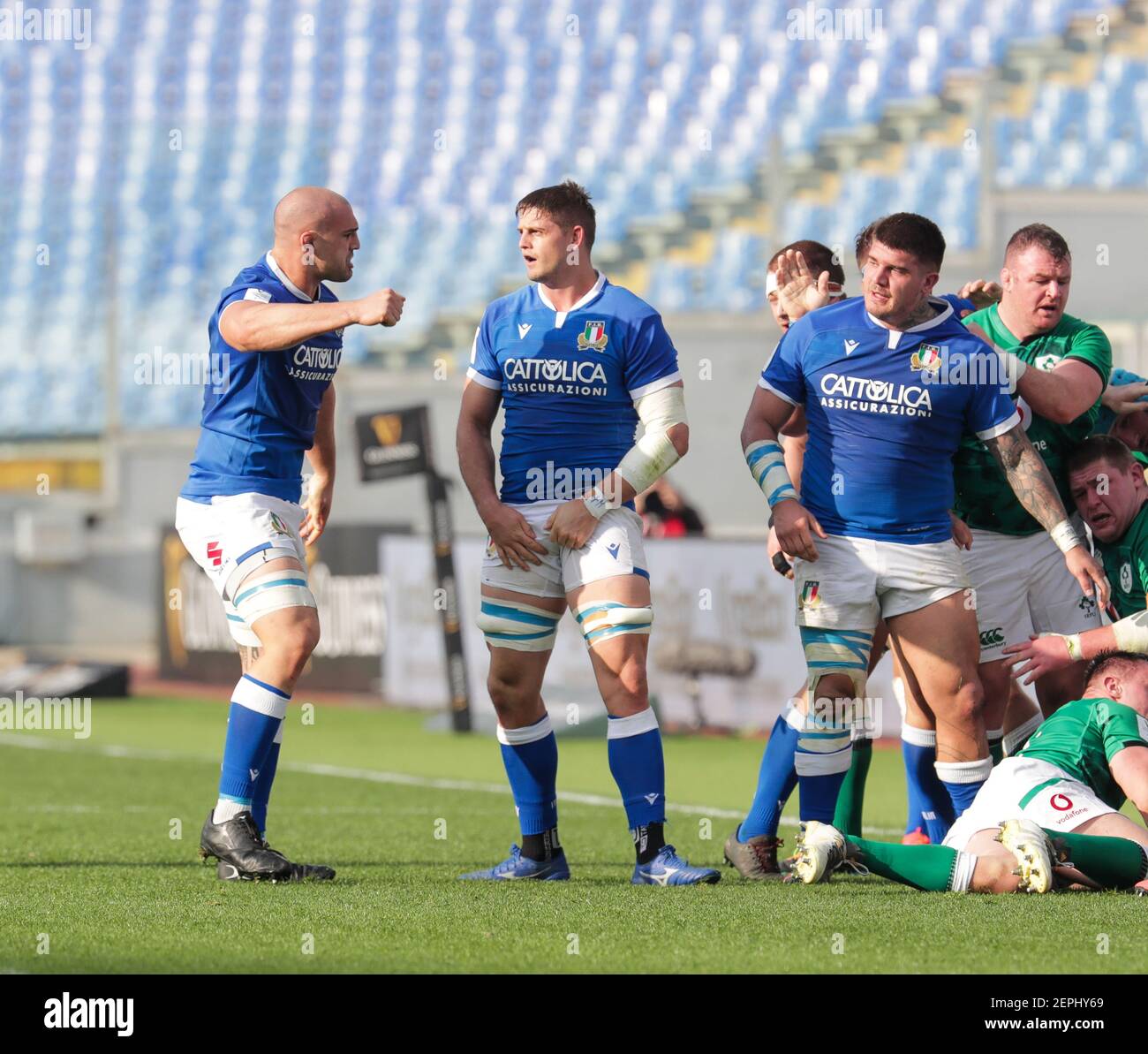 Stadio Olimpico, Rome, Italy, 27 Feb 2021, exultation Italy during 2021 ...