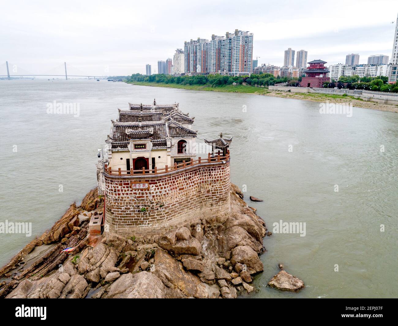 --File--Aerial view of the 700-year-old Guanyin Pavilion located in ...