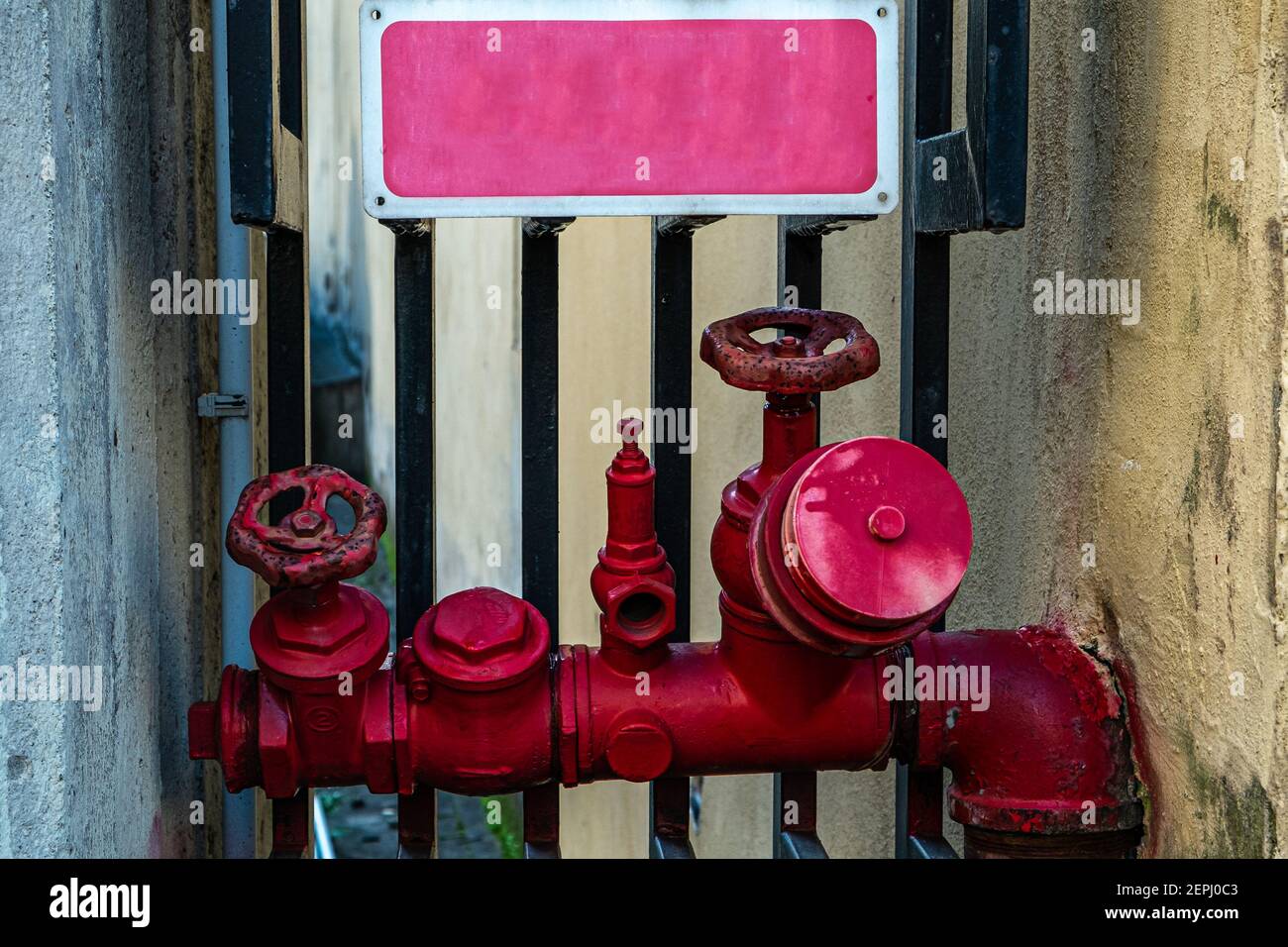 detail of a delivery fire engine connection unit Stock Photo - Alamy