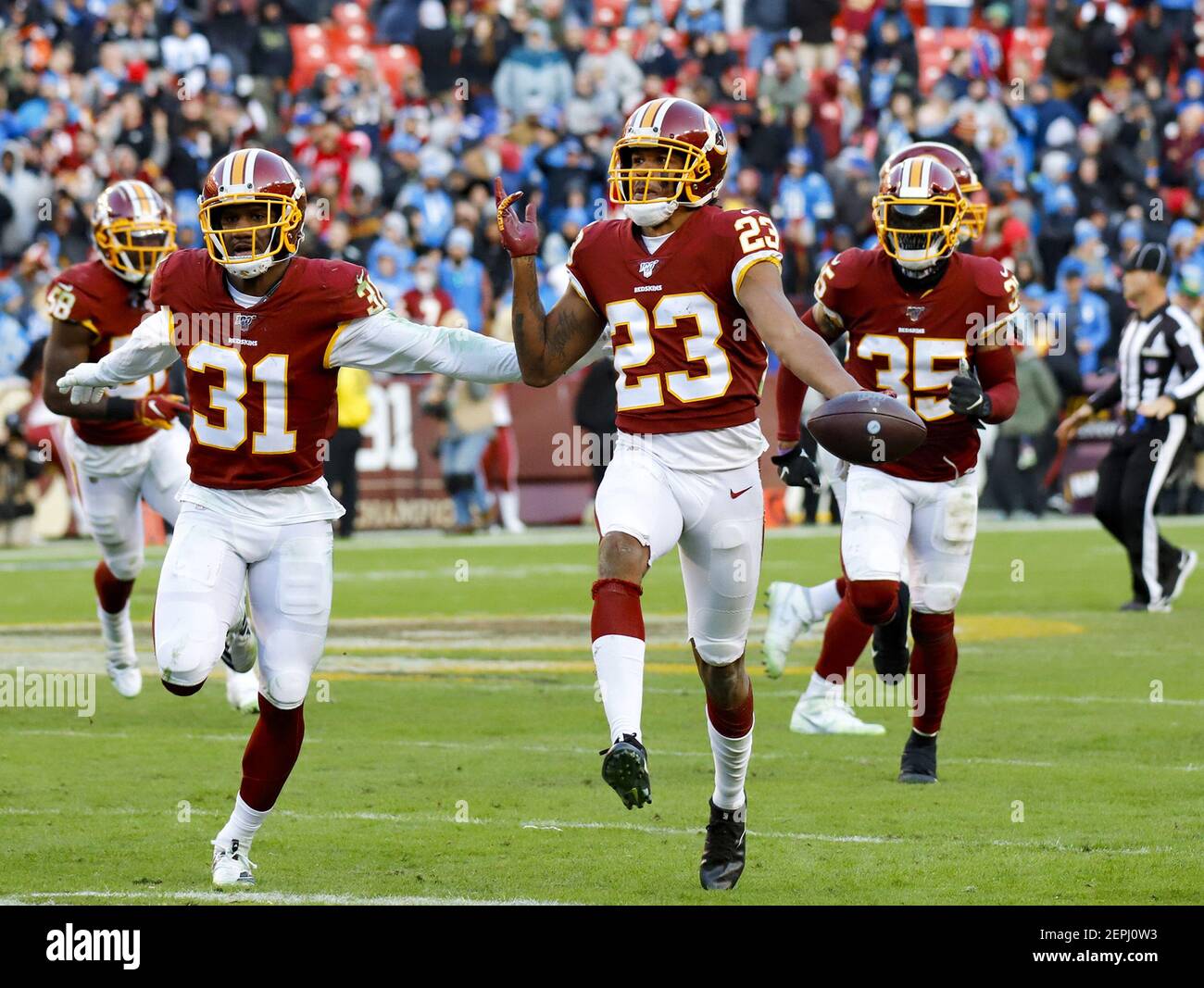 Washington Redskins cornerback Quinton Dunbar (23) celebrates after ...