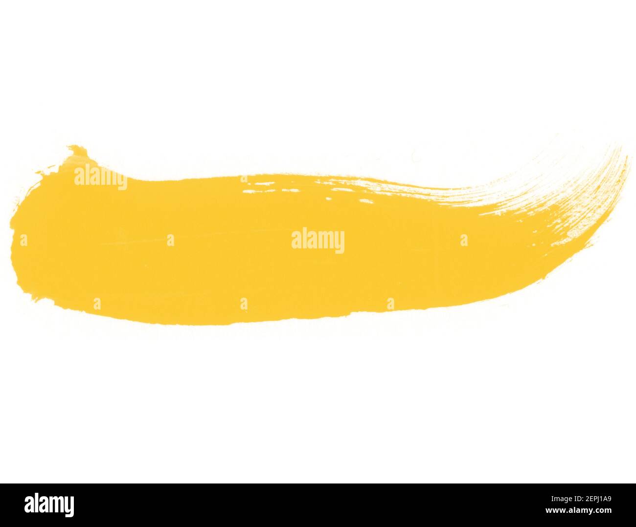 Yellow paint stroke brush isolated on white background Stock Photo - Alamy