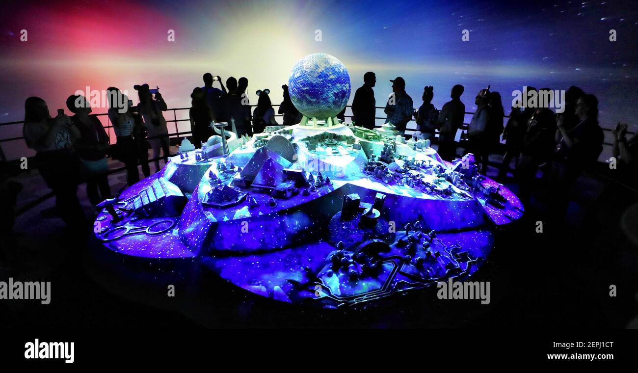 The 'Epcot Experience' display, located in the Odyssey building, is a ...