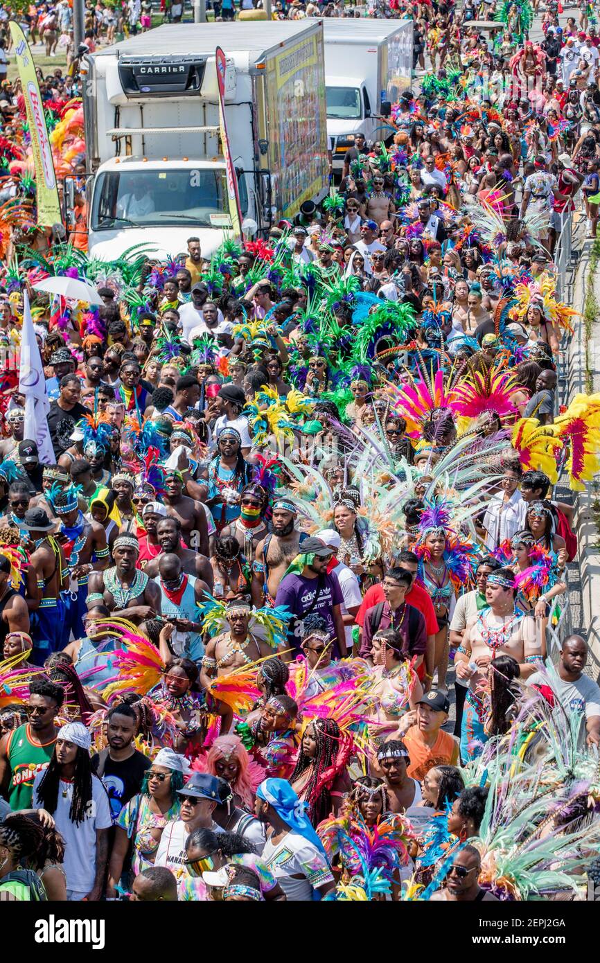 Participants parading in colourful costumes during the Toronto ...