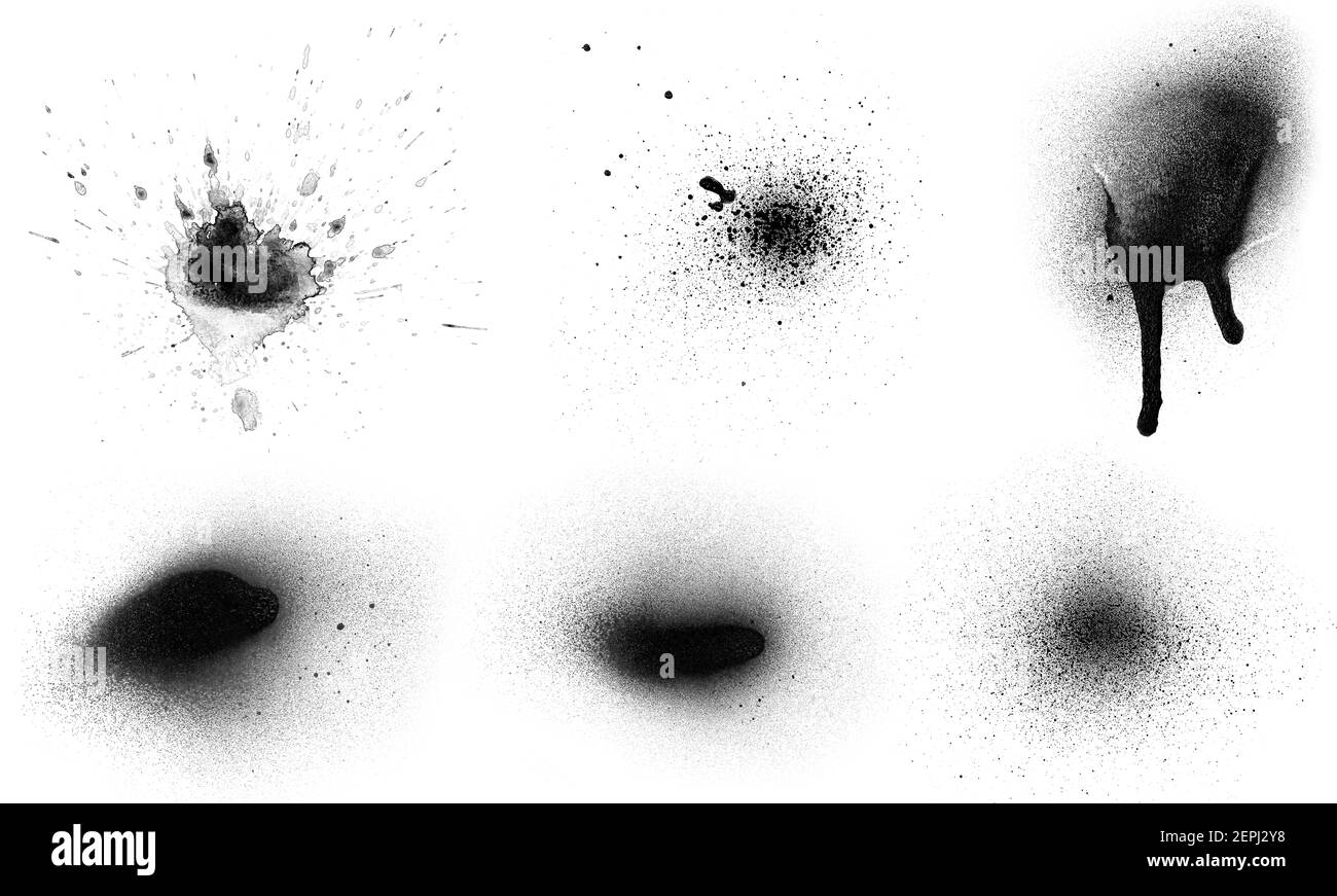 Set isolated black ink Cut Out Stock Images & Pictures - Alamy