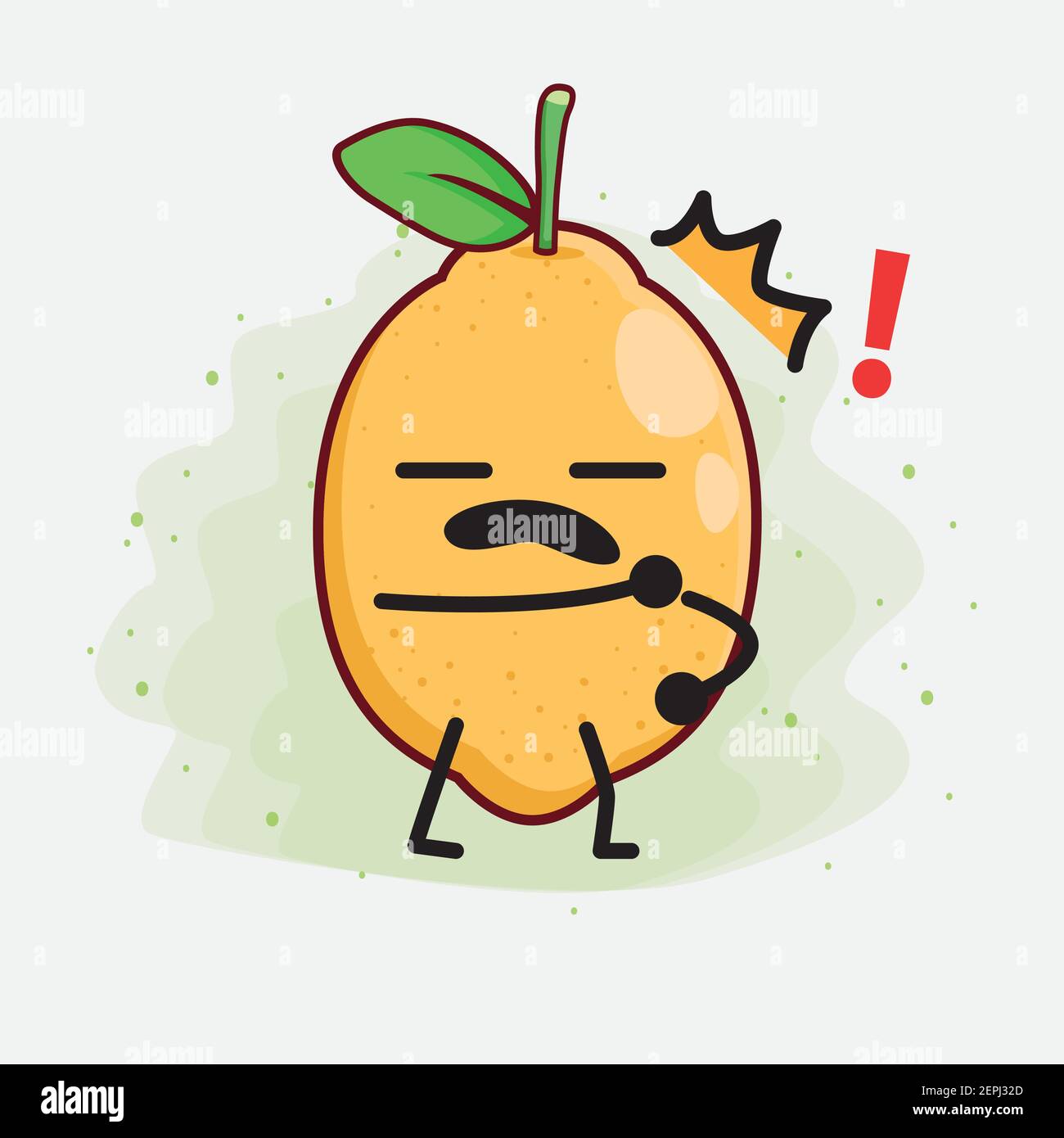 Vector Illustration of Lemon Fruit Character with cute face, simple ...