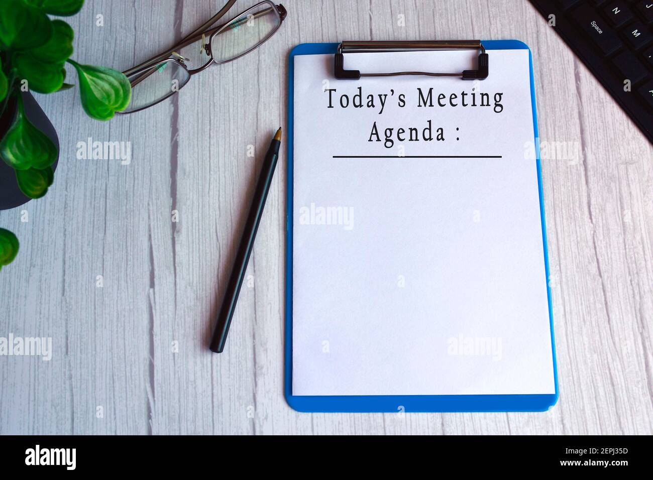 Todays meeting agenda hi-res stock photography and images - Alamy