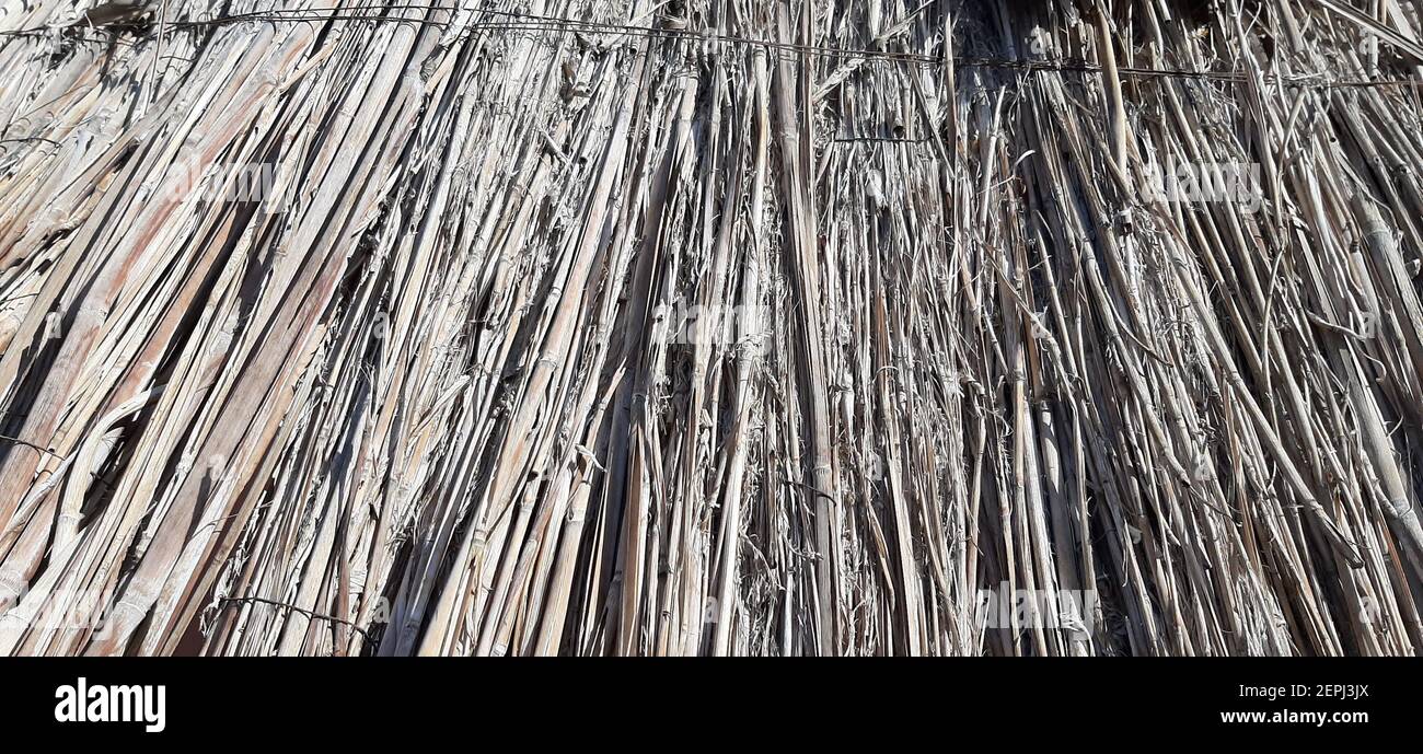 The texture of the gatural straw. Canopy from the sun Stock Photo - Alamy