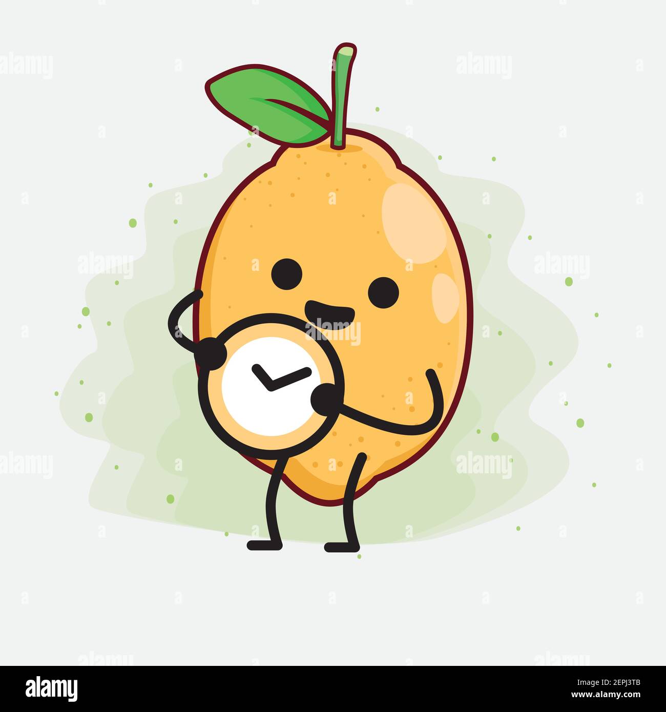 Vector Illustration of Lemon Fruit Character with cute face, simple ...