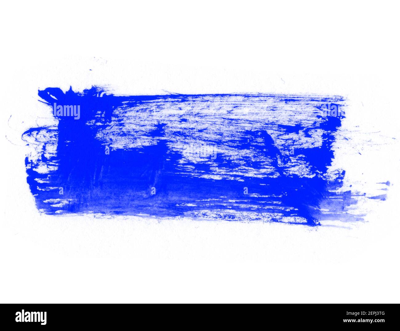 Blue paint stroke isolated on white background Stock Photo - Alamy