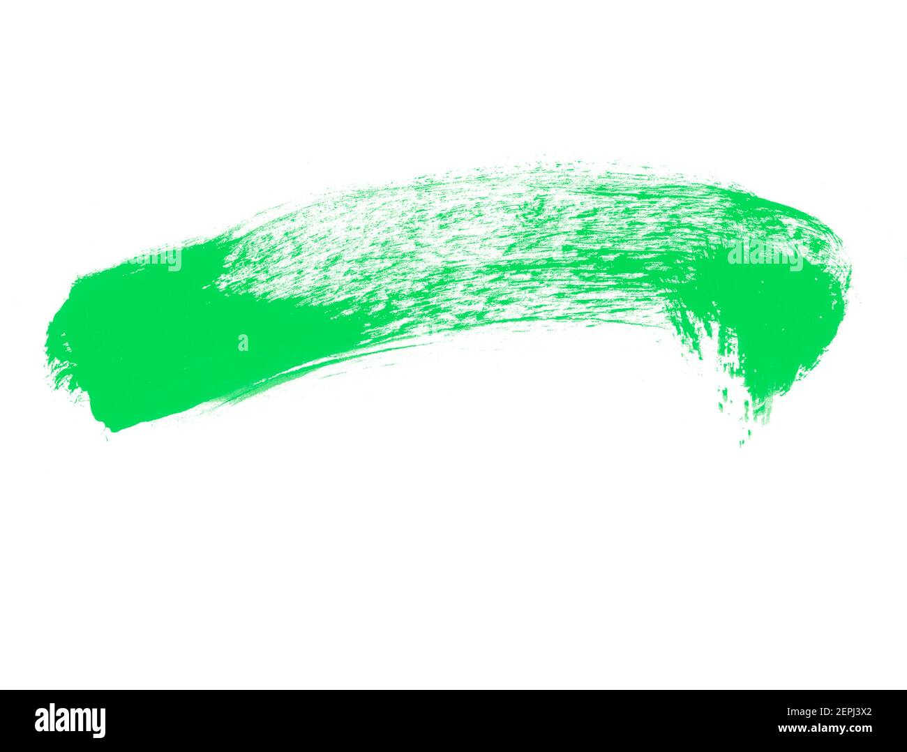 Green paint line brush isolated on white Stock Photo - Alamy