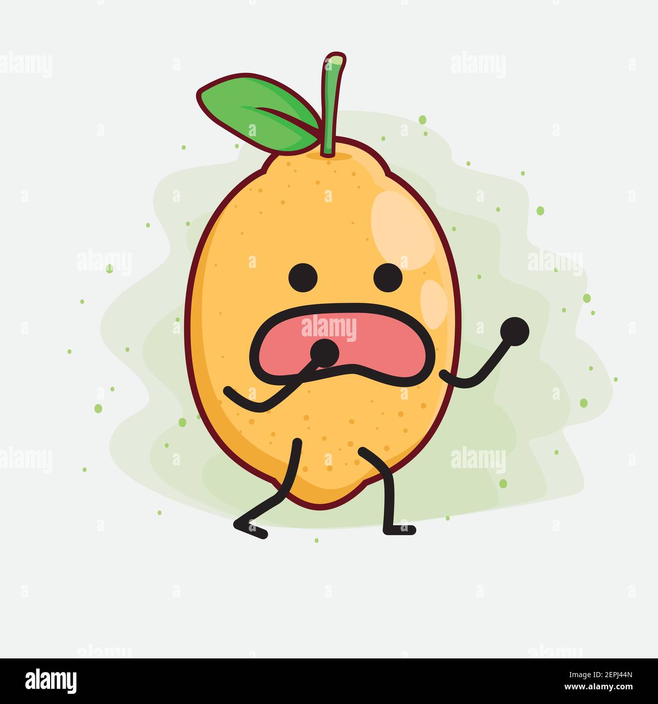 Vector Illustration of Lemon Fruit Character with cute face, simple ...