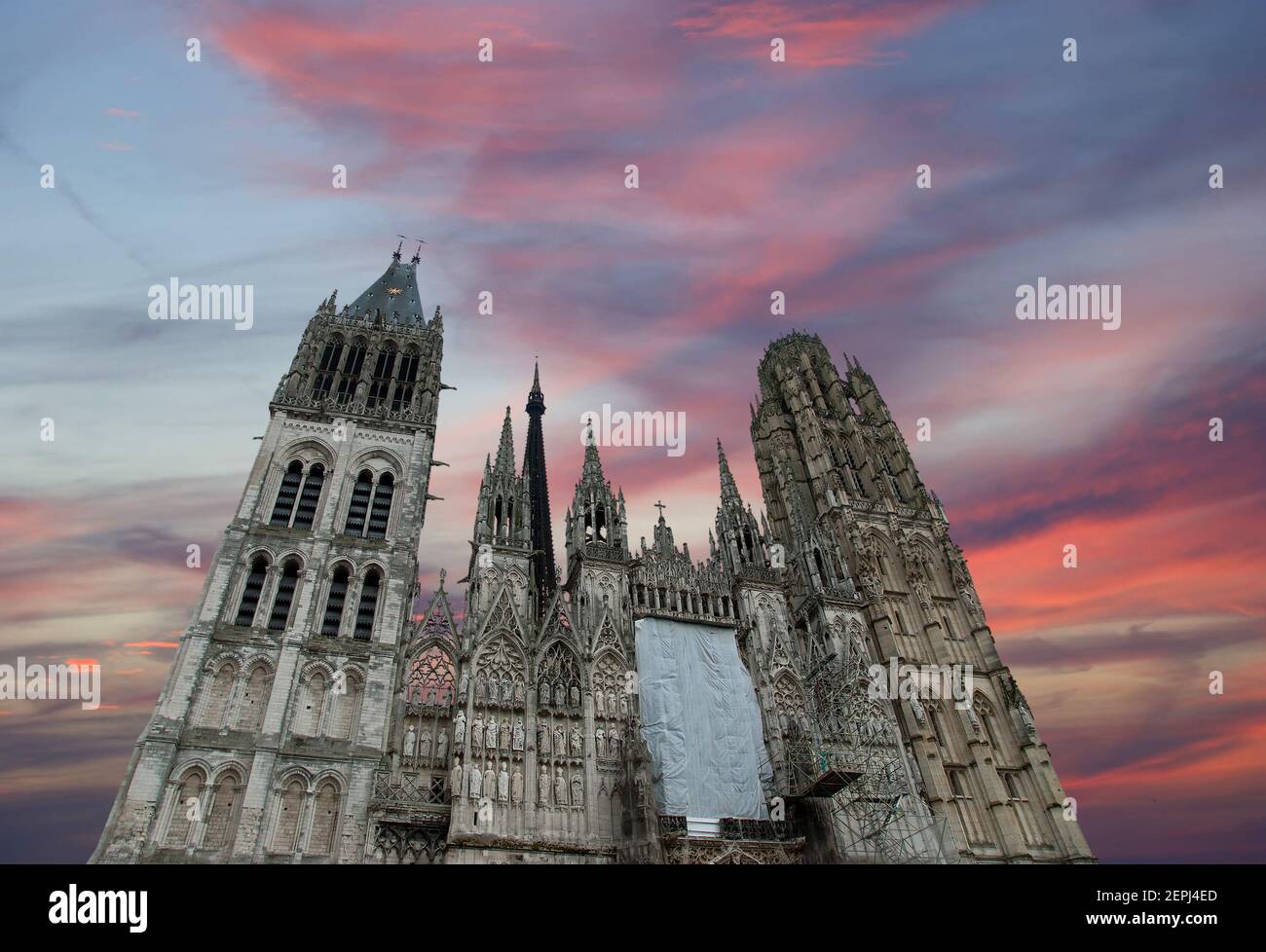 Roman Catholic Gothic cathedral in Rouen, Haute-Normandy, France Stock ...