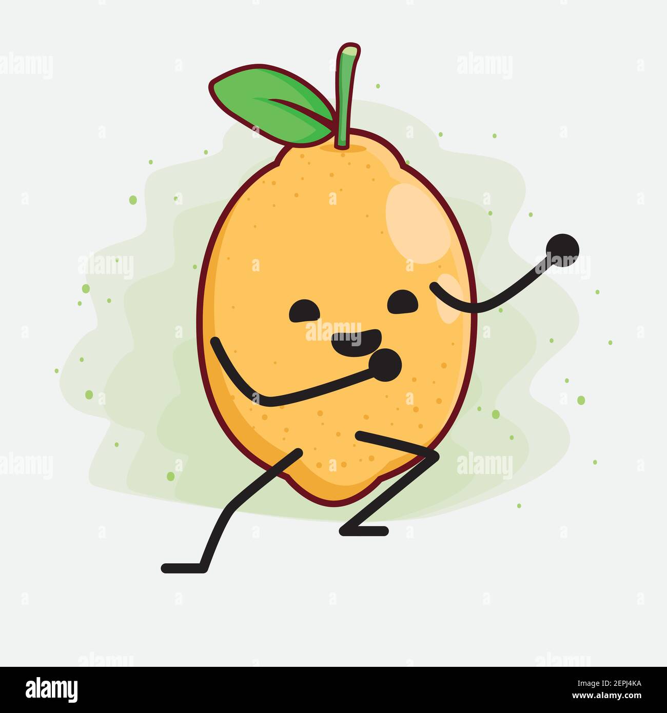 Vector Illustration of Lemon Fruit Character with cute face, simple ...
