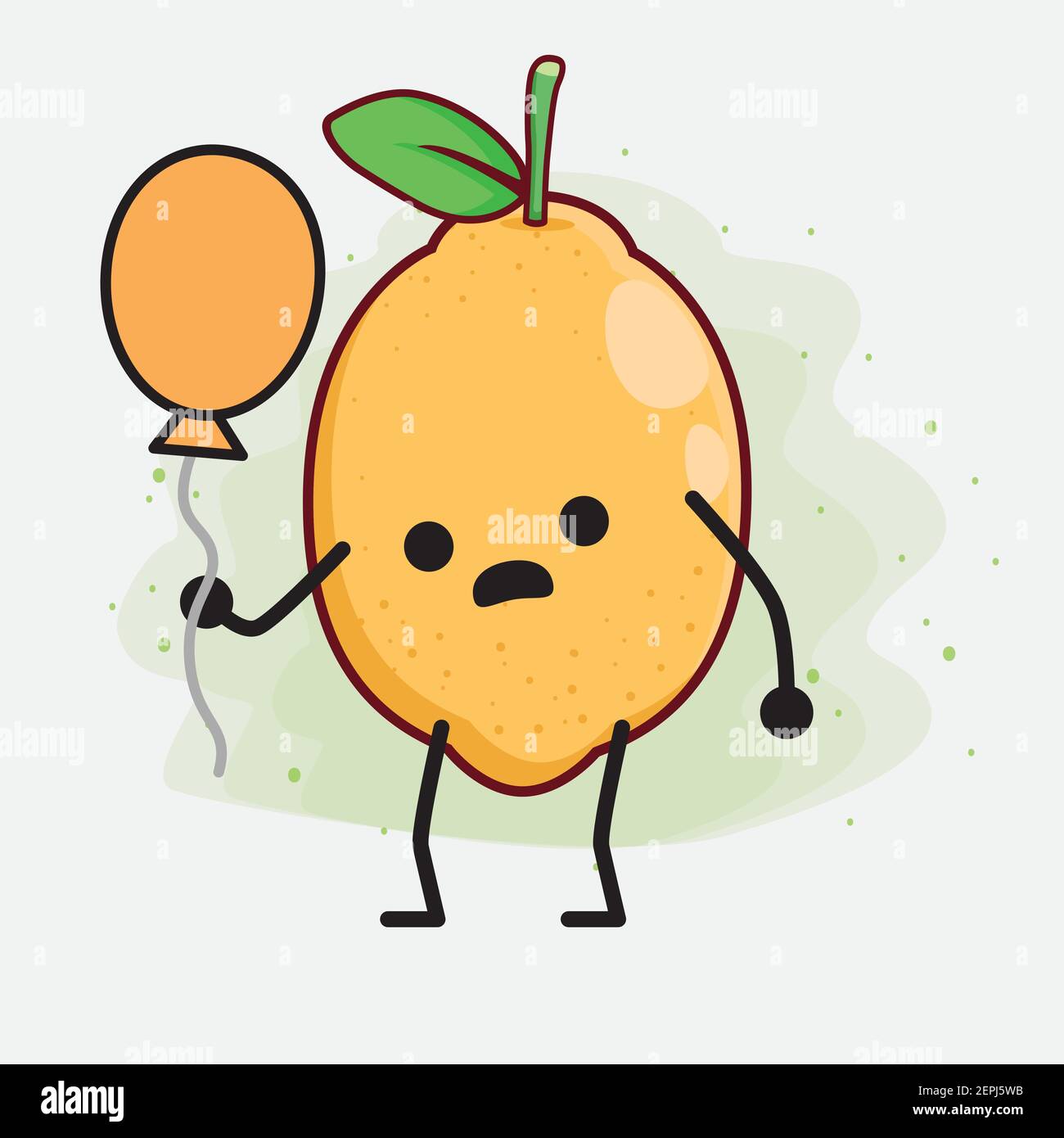 Vector Illustration of Lemon Fruit Character with cute face, simple ...